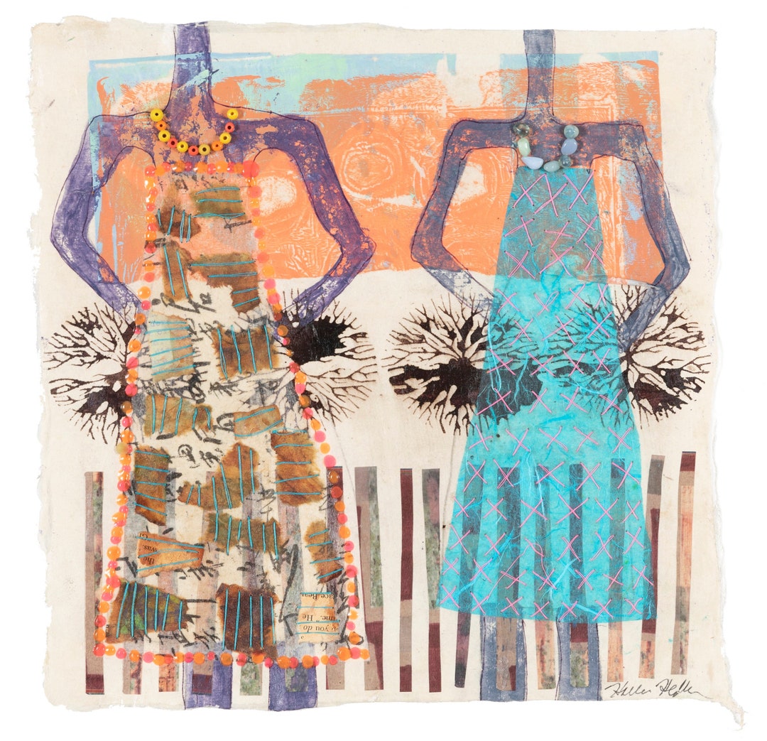 Original Collaged Artwork "embellished Figures 15" ~12x12" - Etsy