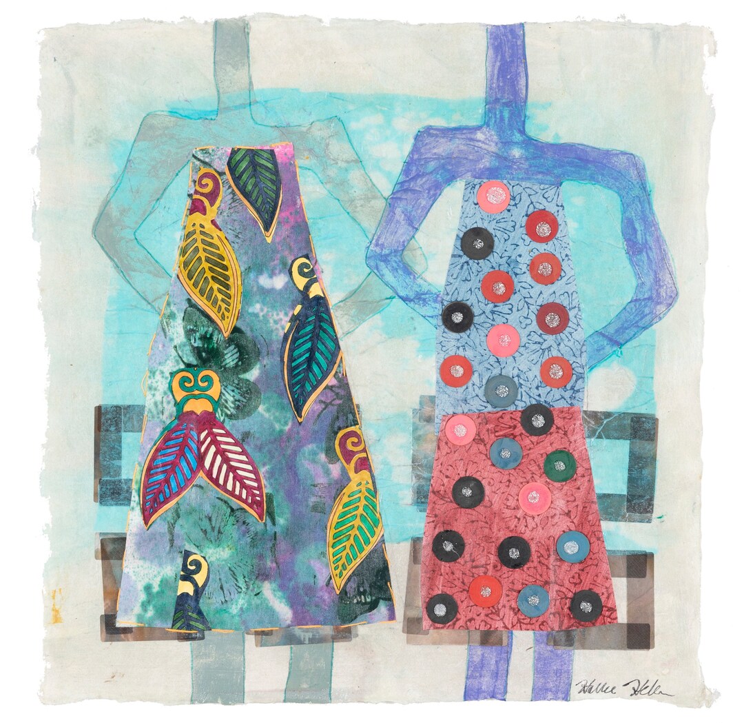 Original Collaged Artwork "embellished Figures 2" ~12x12" - Etsy