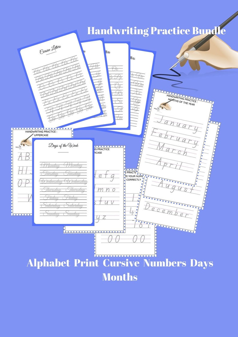 Handwriting Practice Digital Worksheet BUNDLE Alphabet Tracing Print ...