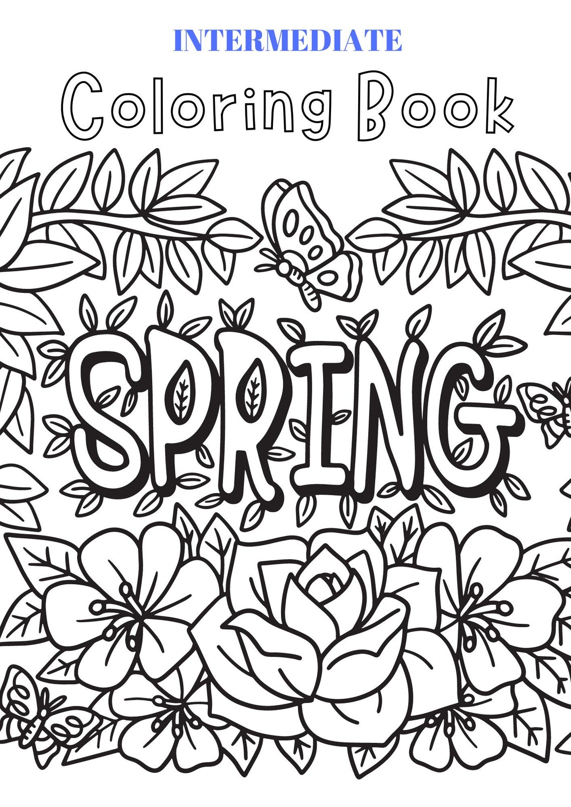 Spring Coloring Book, INTERMEDIATE Digital PDF Download. 15 PG Coloring ...