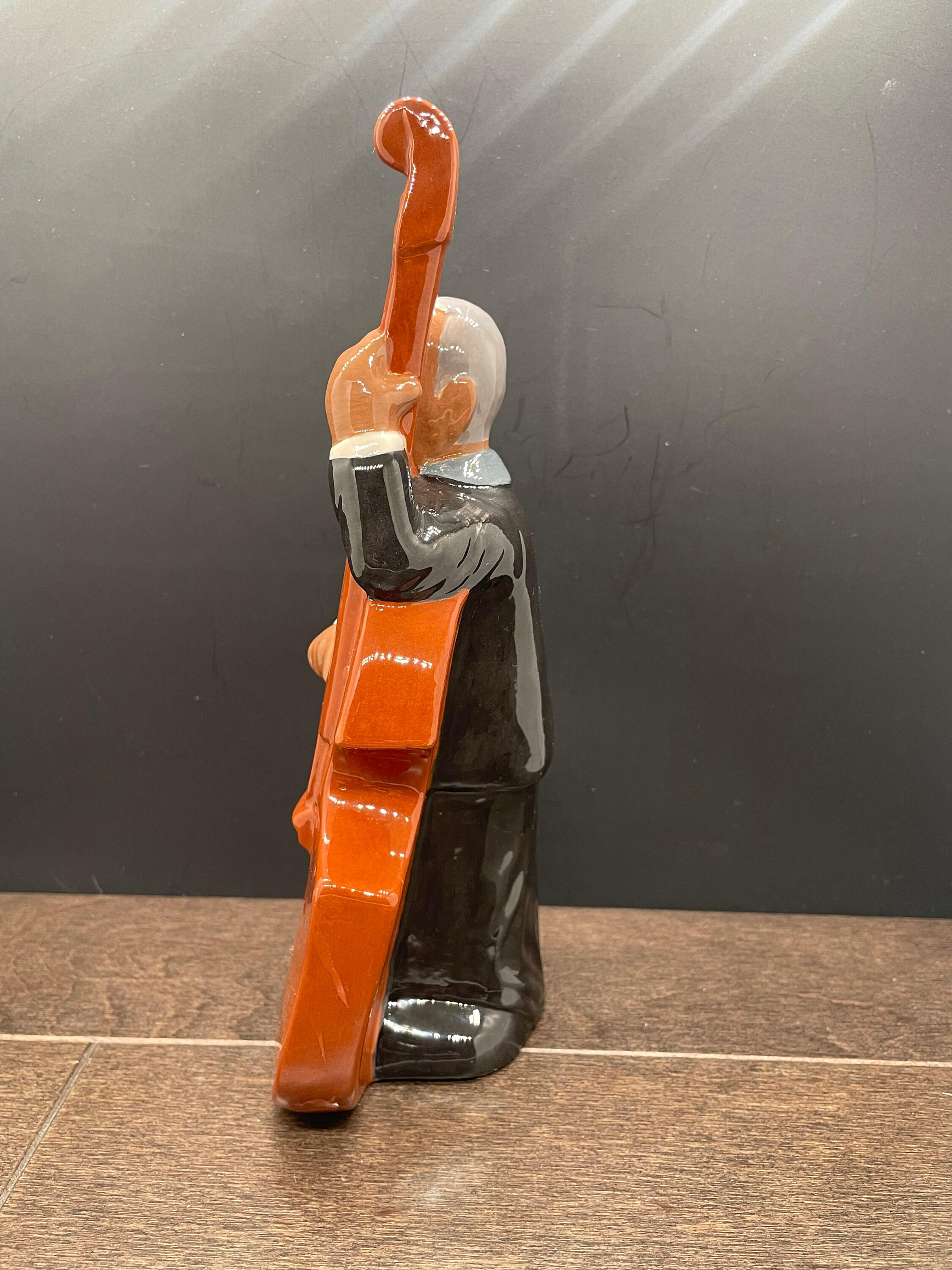 Ceramic Jazz Cello Player Figure, Hand Painted and Signed, Vintage ...