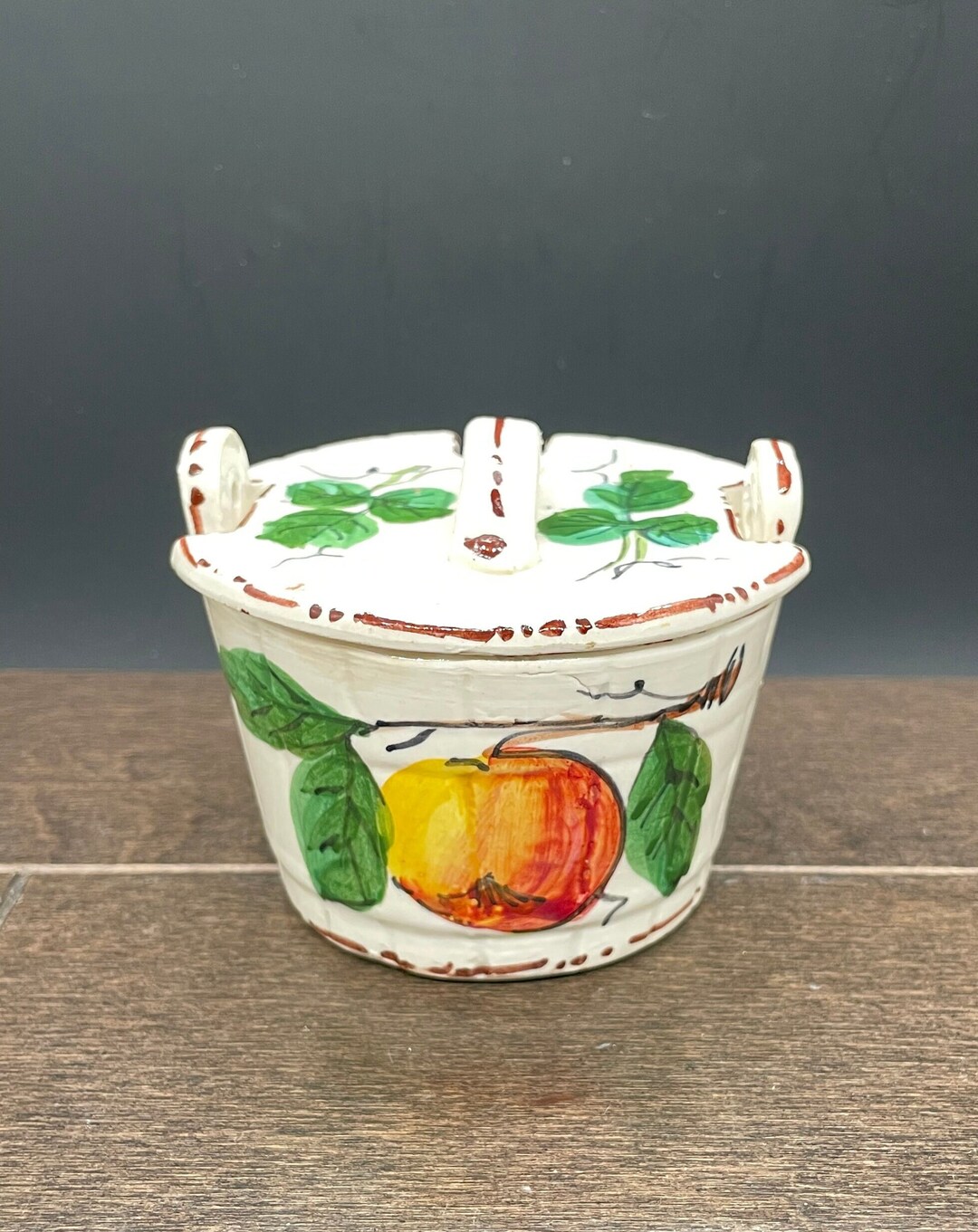 Vintage KBNY Italy Ceramic Jam Jar With Lid - Hand Painted, Italian - Etsy