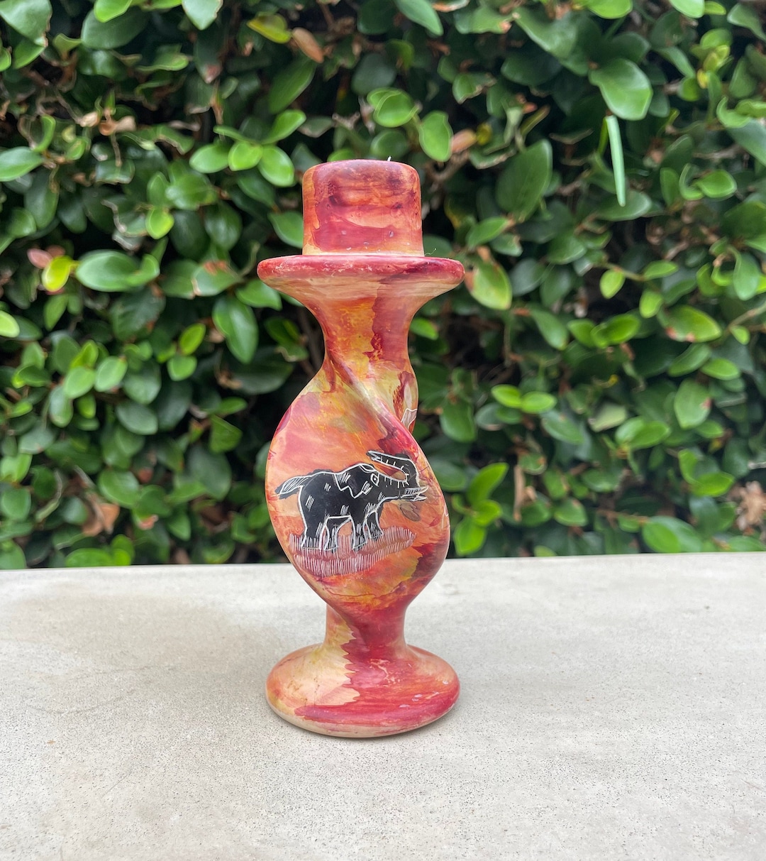 Hand Carved African Soapstone Twisted Candlestick Kenya - Etsy