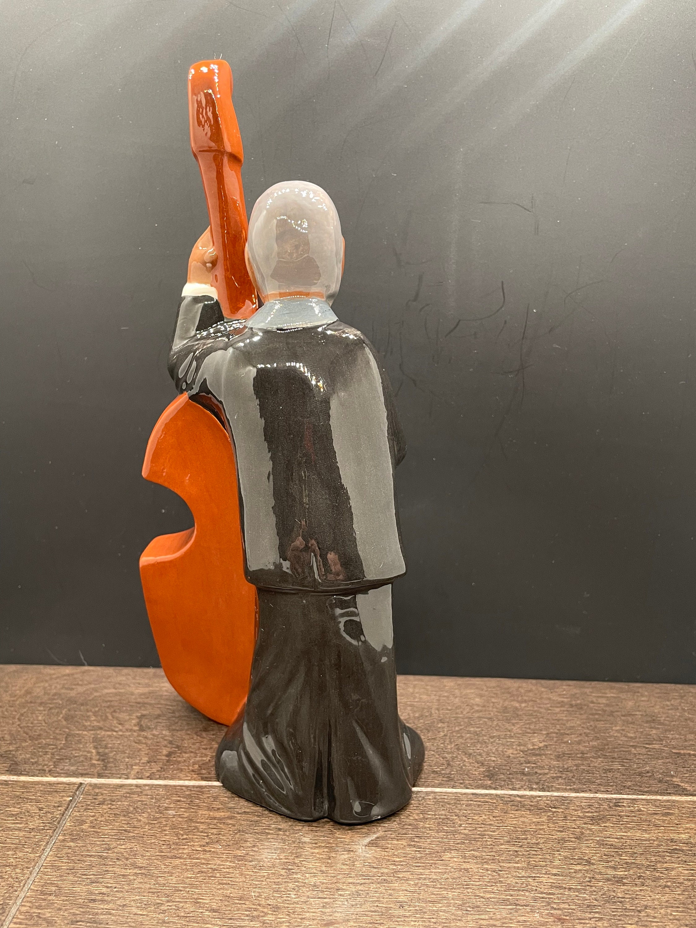 Ceramic Jazz Cello Player Figure, Hand Painted and Signed, Vintage ...