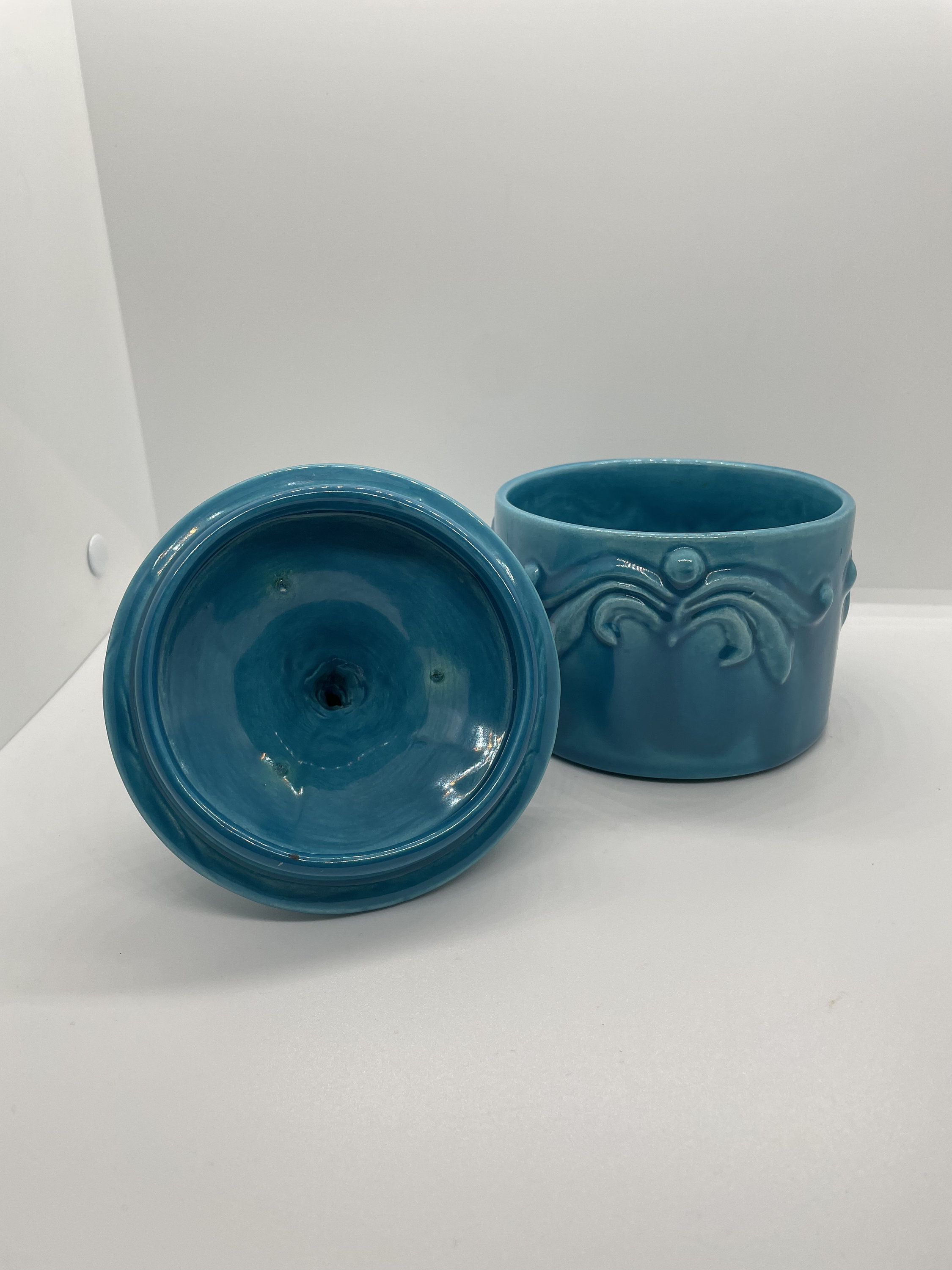 Lidded Blue Pottery Jar, Hand Made, Signed Limor - Etsy