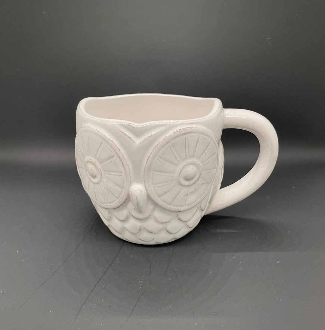 Sur La Table White Craft Ceramic Owl Mug - Etsy