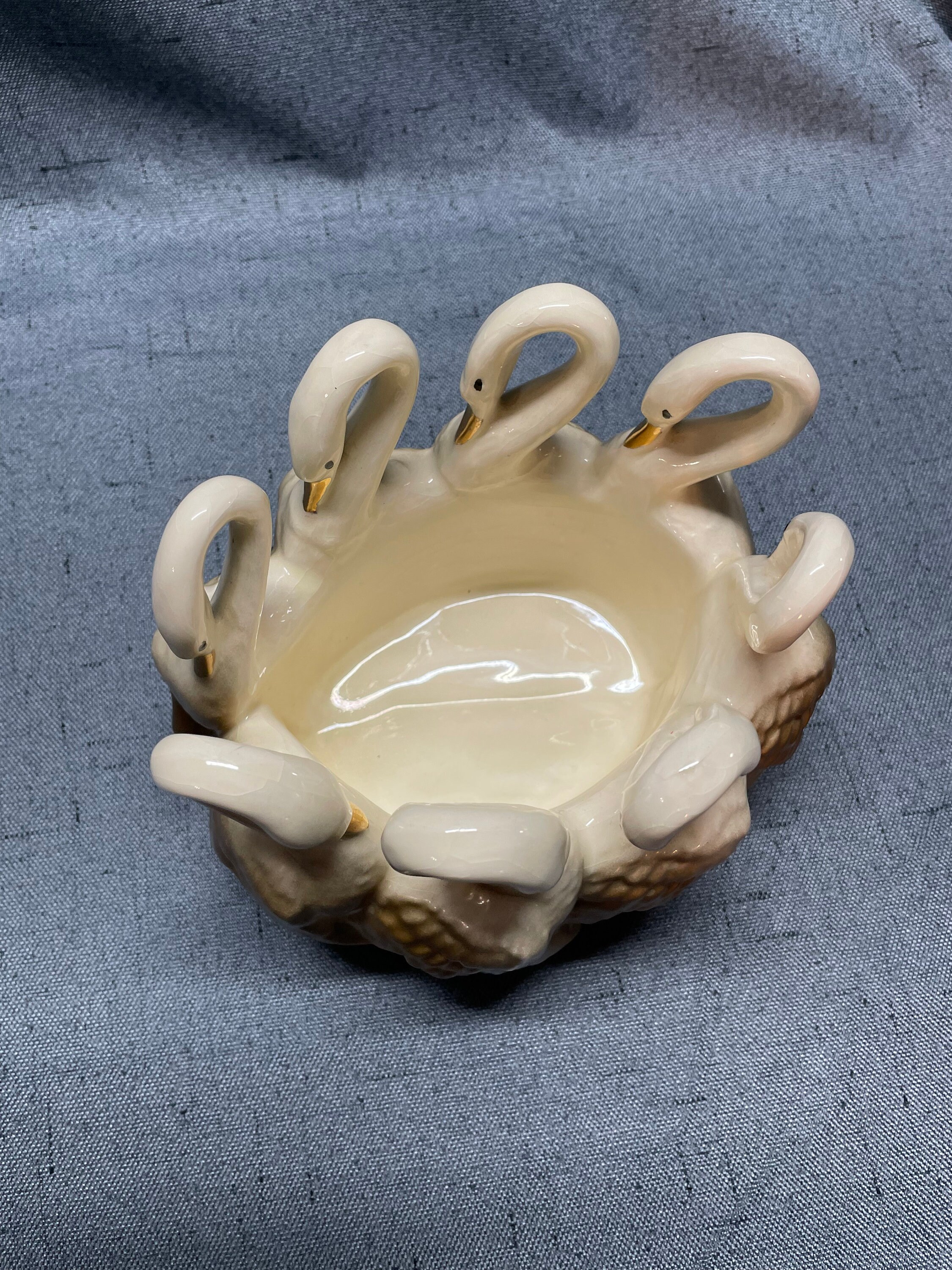 Vintage Holland Mold Ceramic Swans Circle Planter Bowl - Etsy