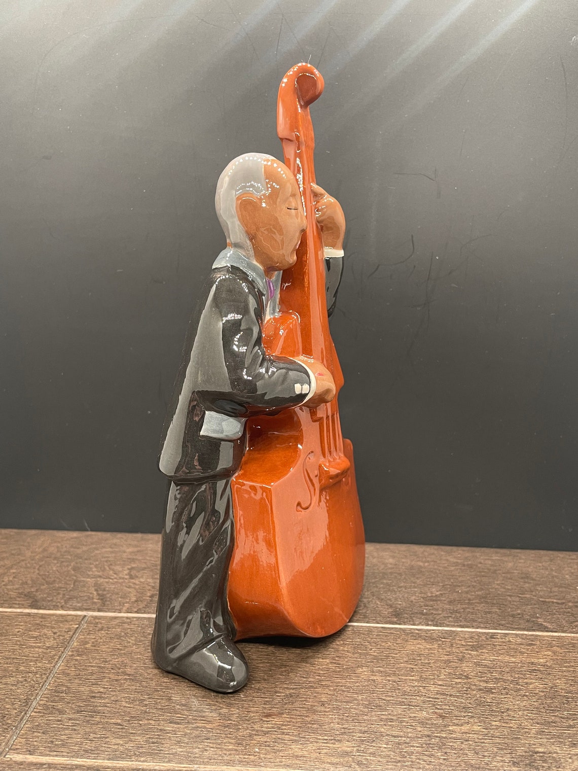 Ceramic Jazz Cello Player Figure, Hand Painted and Signed, Vintage ...