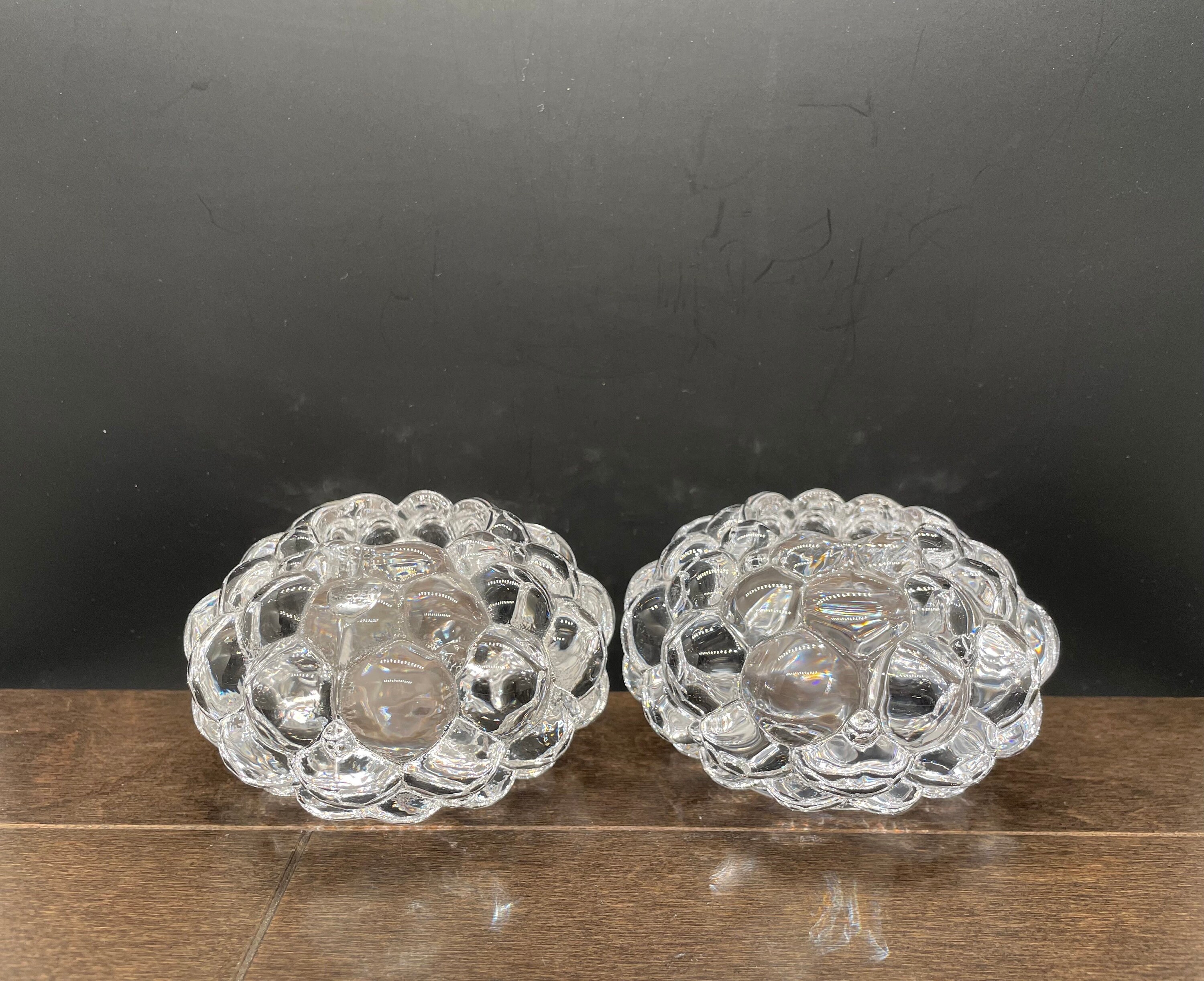 Pair of Orrefors Crystal Raspberry Bubble Votive Candle Holders - Etsy