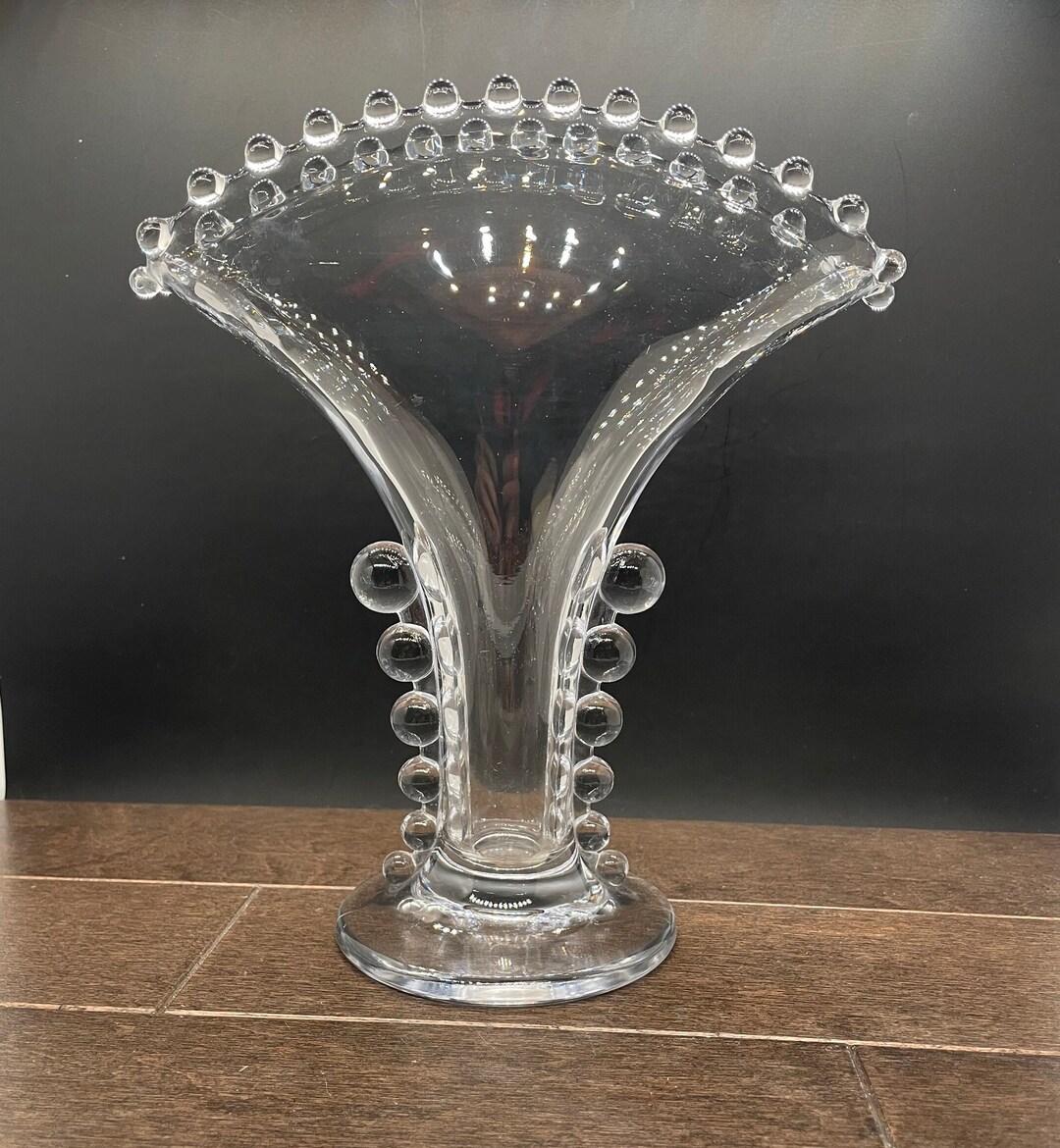 Vintage Imperial Glass Candlewick Fan Vase, Art Deco Style - Etsy
