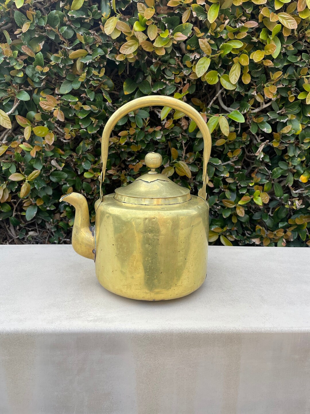Antique Brass and Tin Large Tea Pot / Tea Kettle - Etsy
