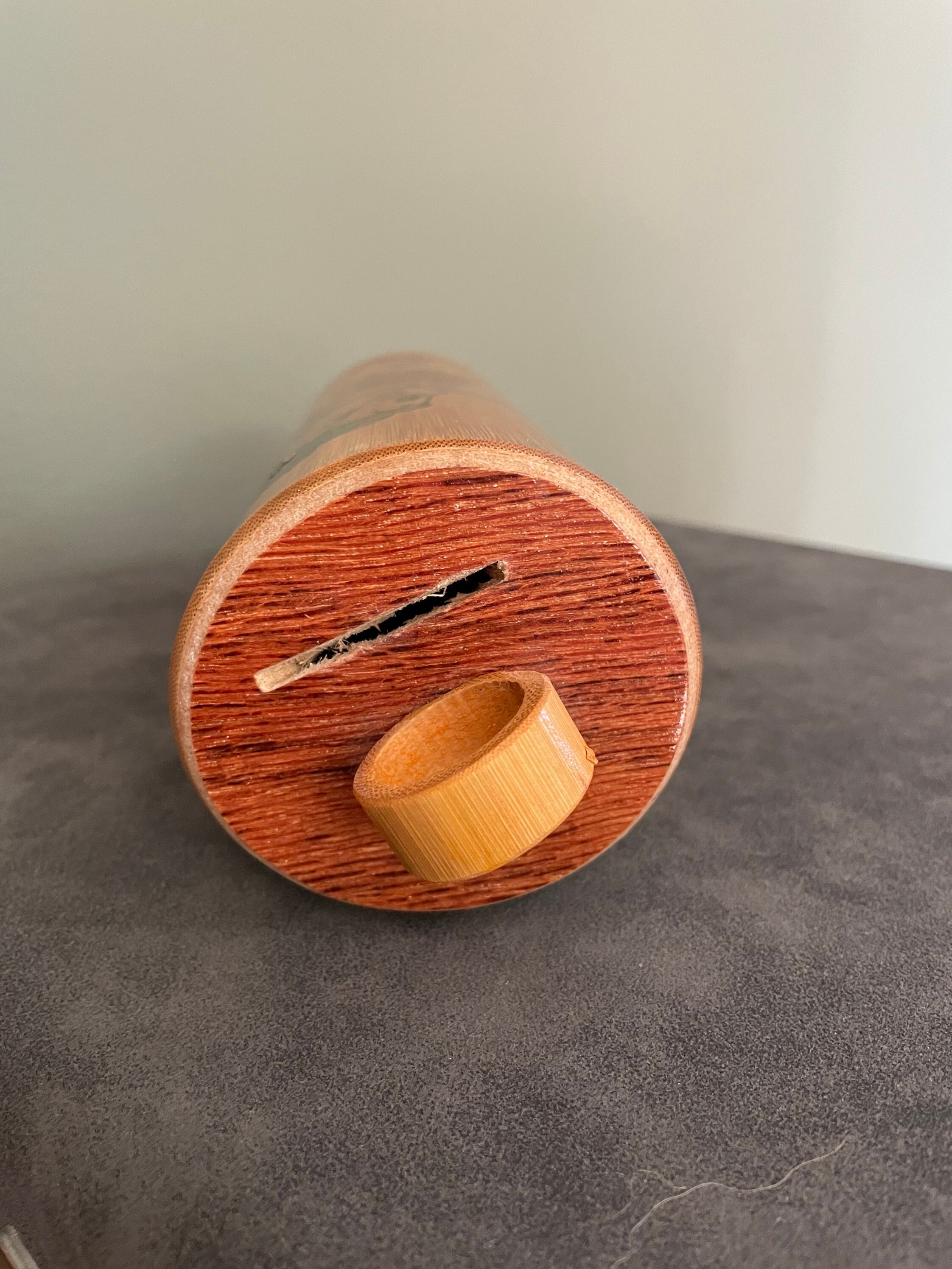 Vintage Bamboo Hand Painted Asian Themed Bank, 10” - Etsy