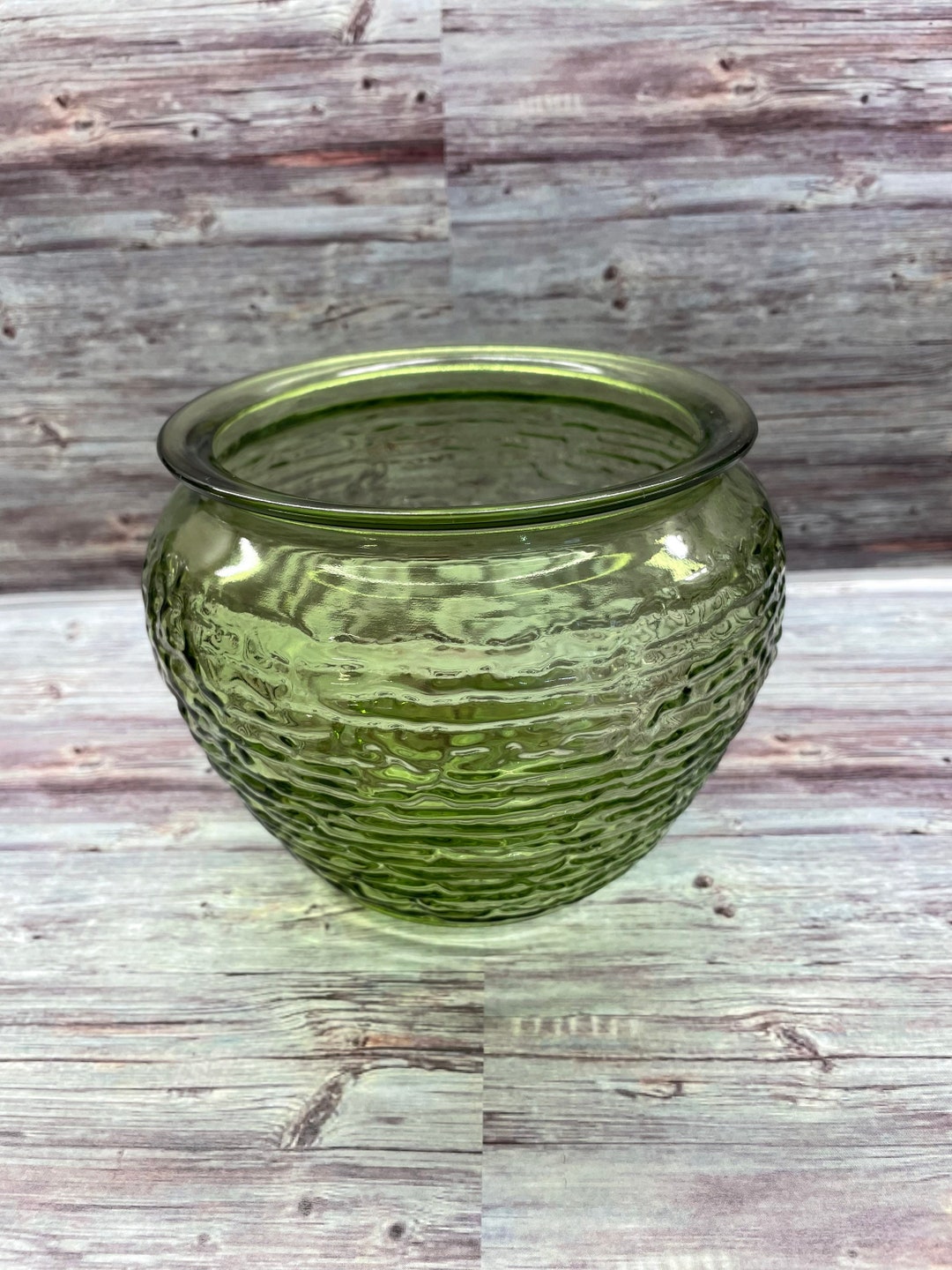 Anchor Hocking Green Glass Humidor / Bowl - Etsy