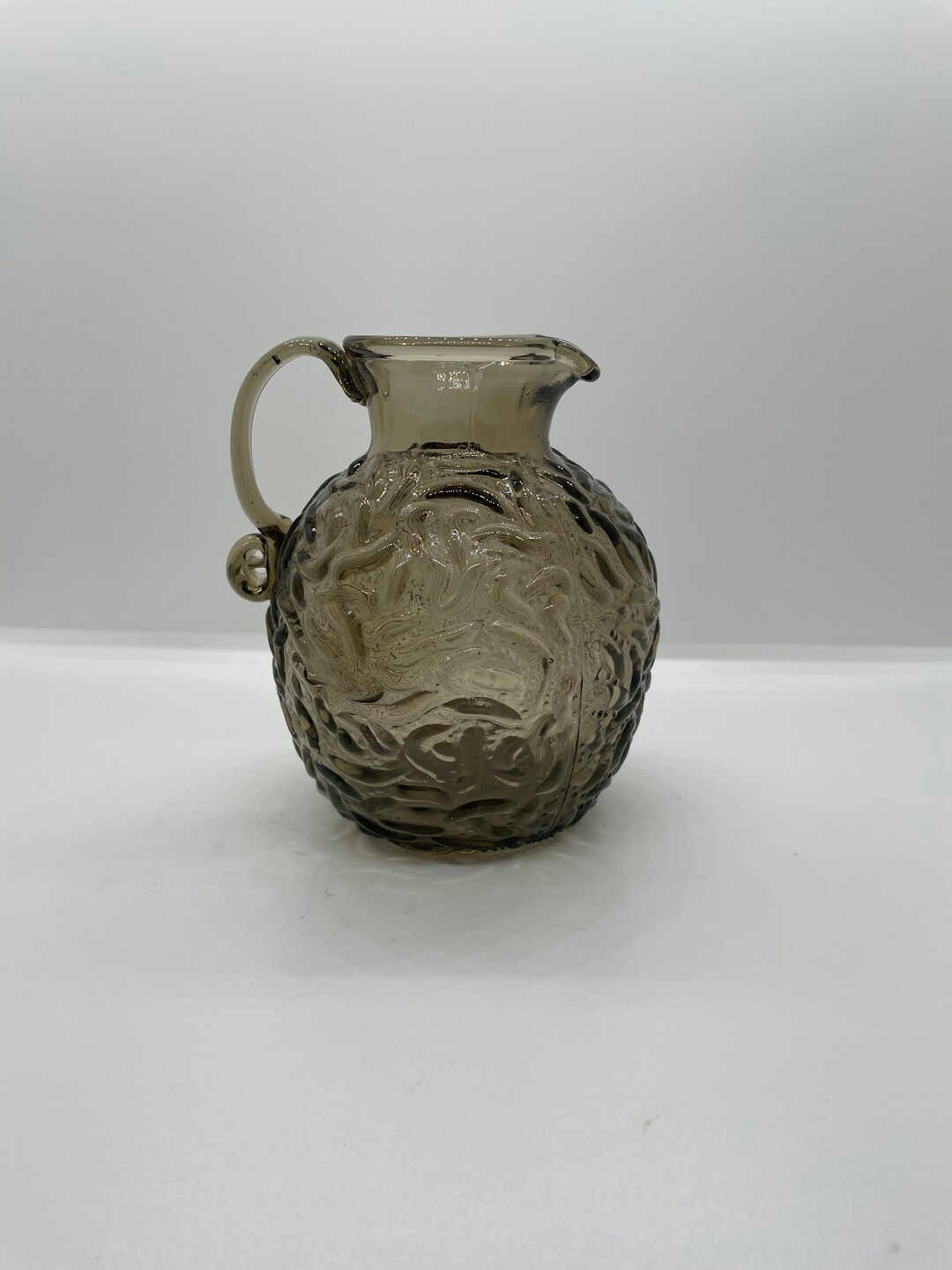 Vintage Pressed Pilgrim Glass Smoke Creamer / Small Pitcher - Etsy