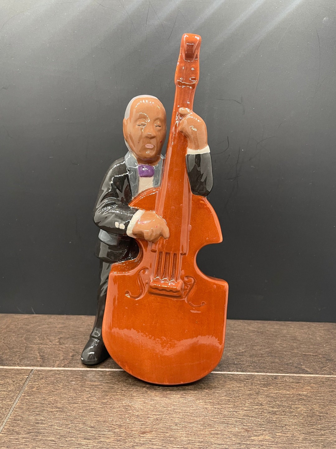 Ceramic Jazz Cello Player Figure, Hand Painted and Signed, Vintage ...