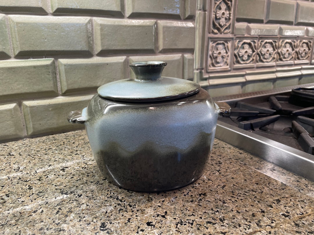 Vintage Frankoma Blue/green Plainsman 5qt Bean Pot Pottery - Etsy