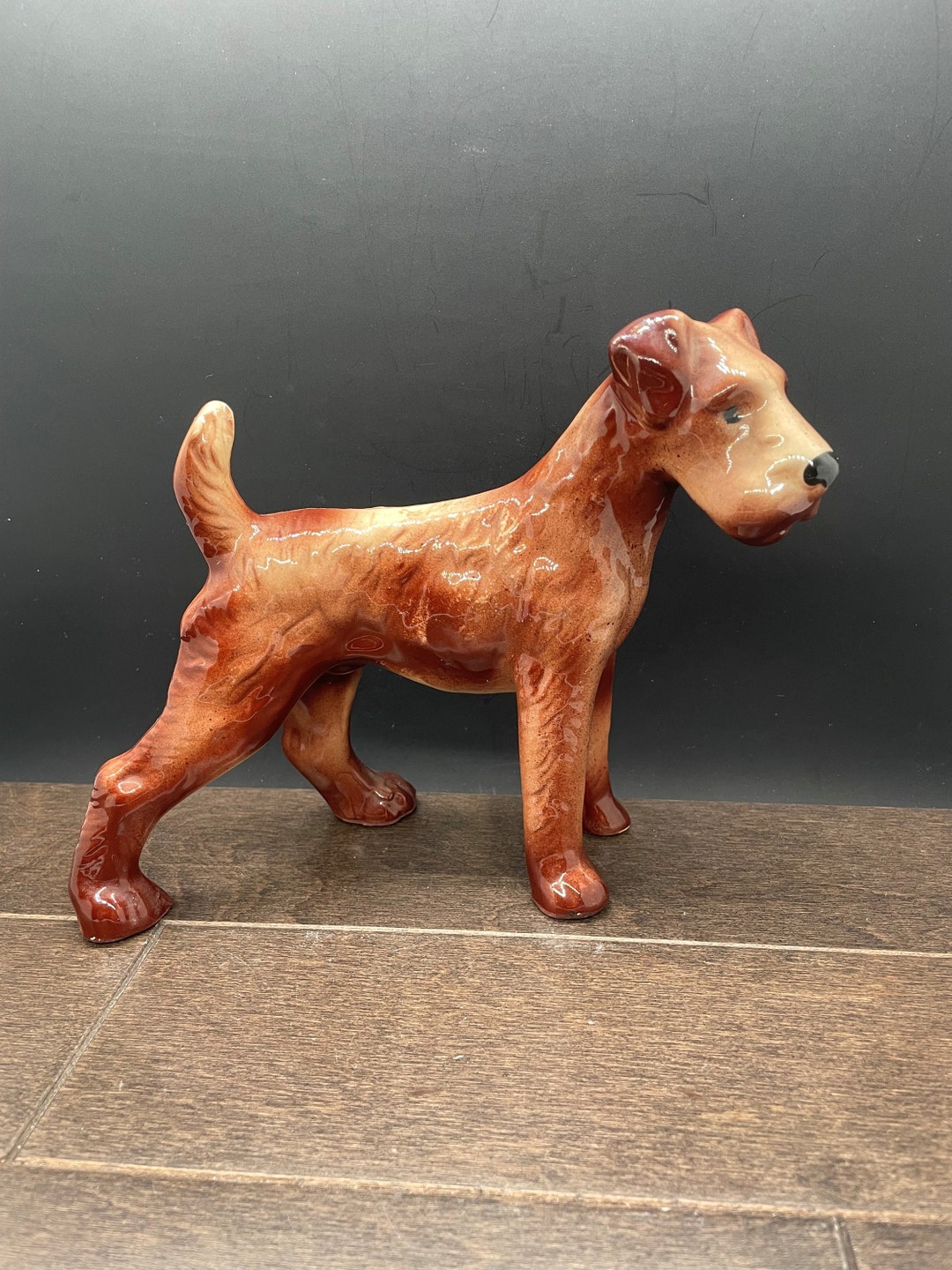 Large Vintage Ceramic Airedale Terrier Figurine - Etsy