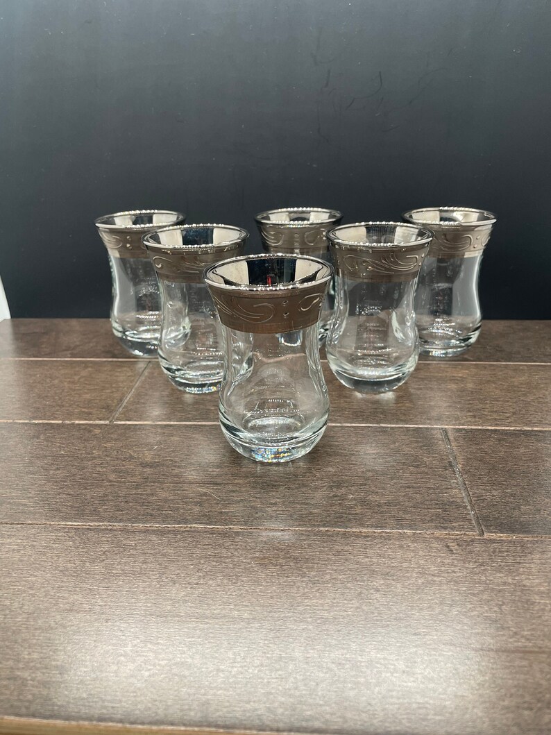 Turkish Coffee Set, Pasabahce Istanbul Turkey Set of 6 Small Glasses, 3 ...