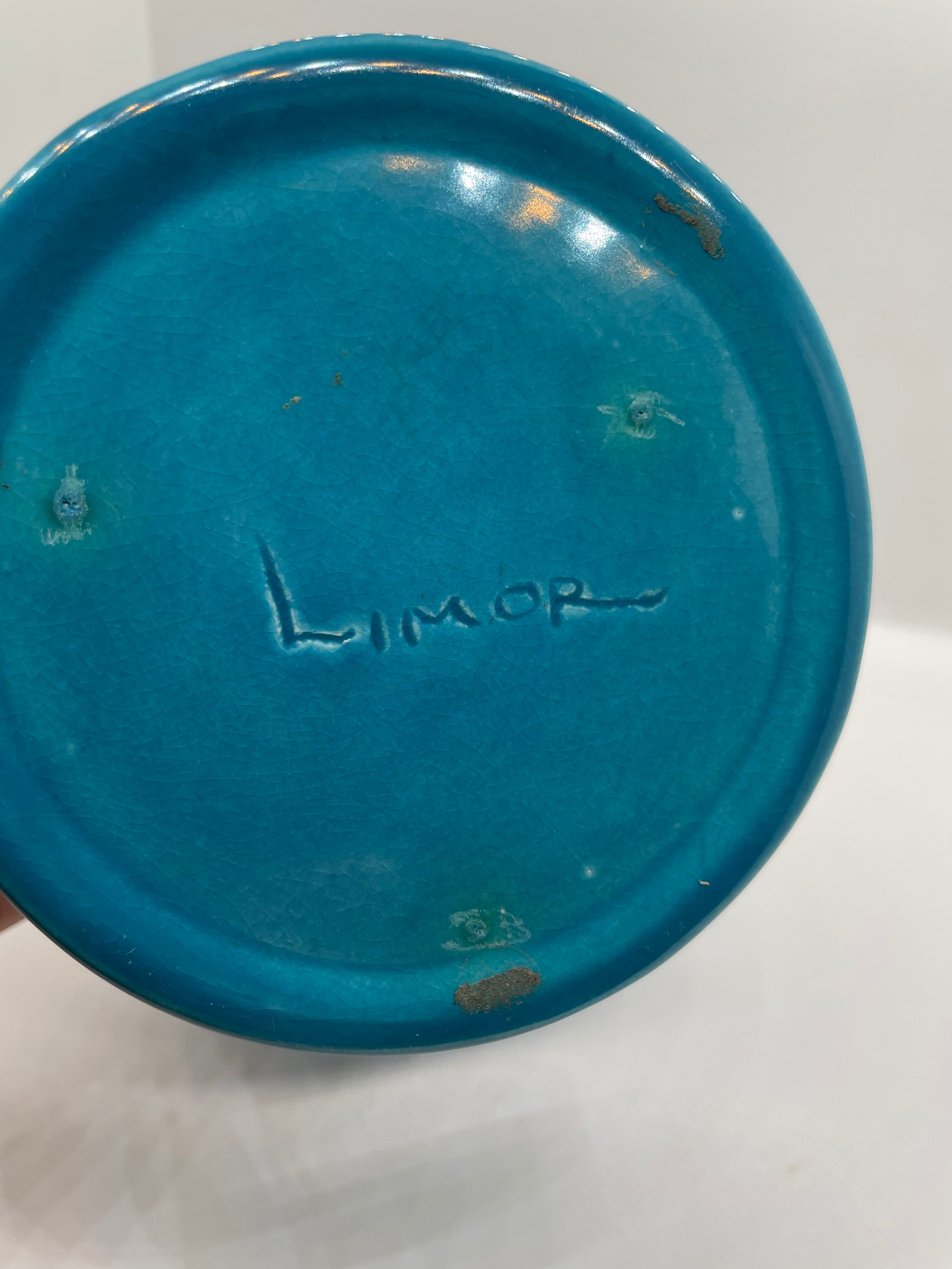 Lidded Blue Pottery Jar, Hand Made, Signed Limor - Etsy