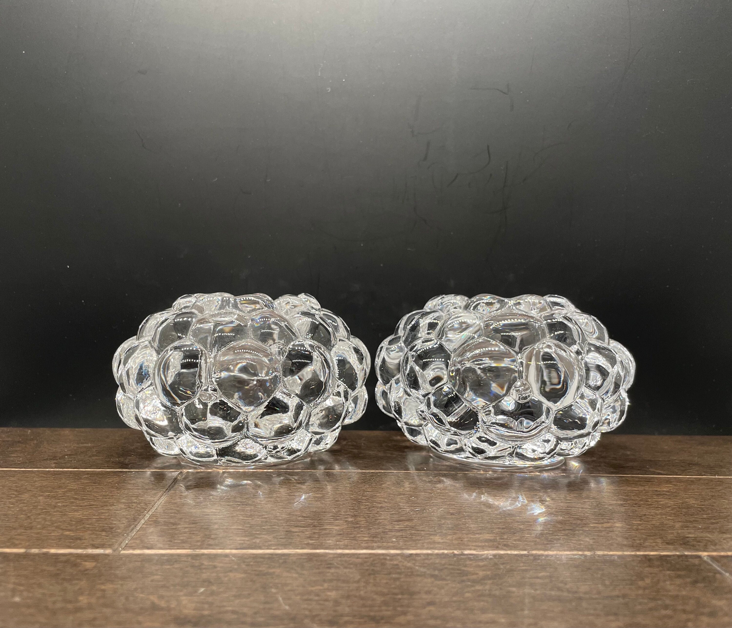 Pair of Orrefors Crystal Raspberry Bubble Votive Candle Holders - Etsy