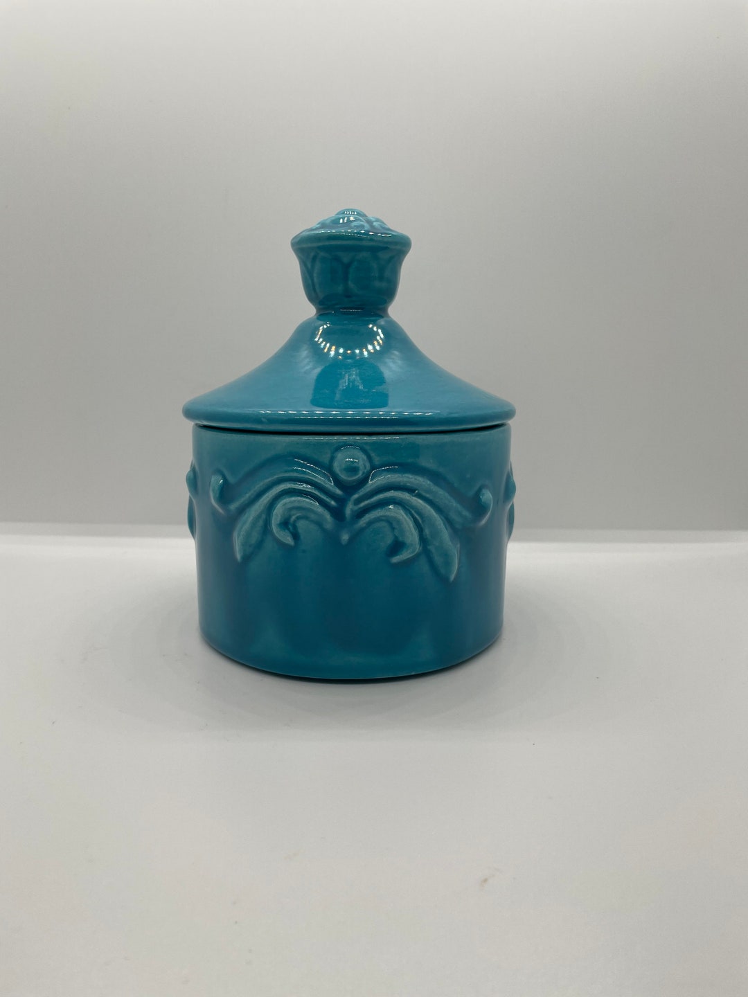 Lidded Blue Pottery Jar, Hand Made, Signed Limor - Etsy
