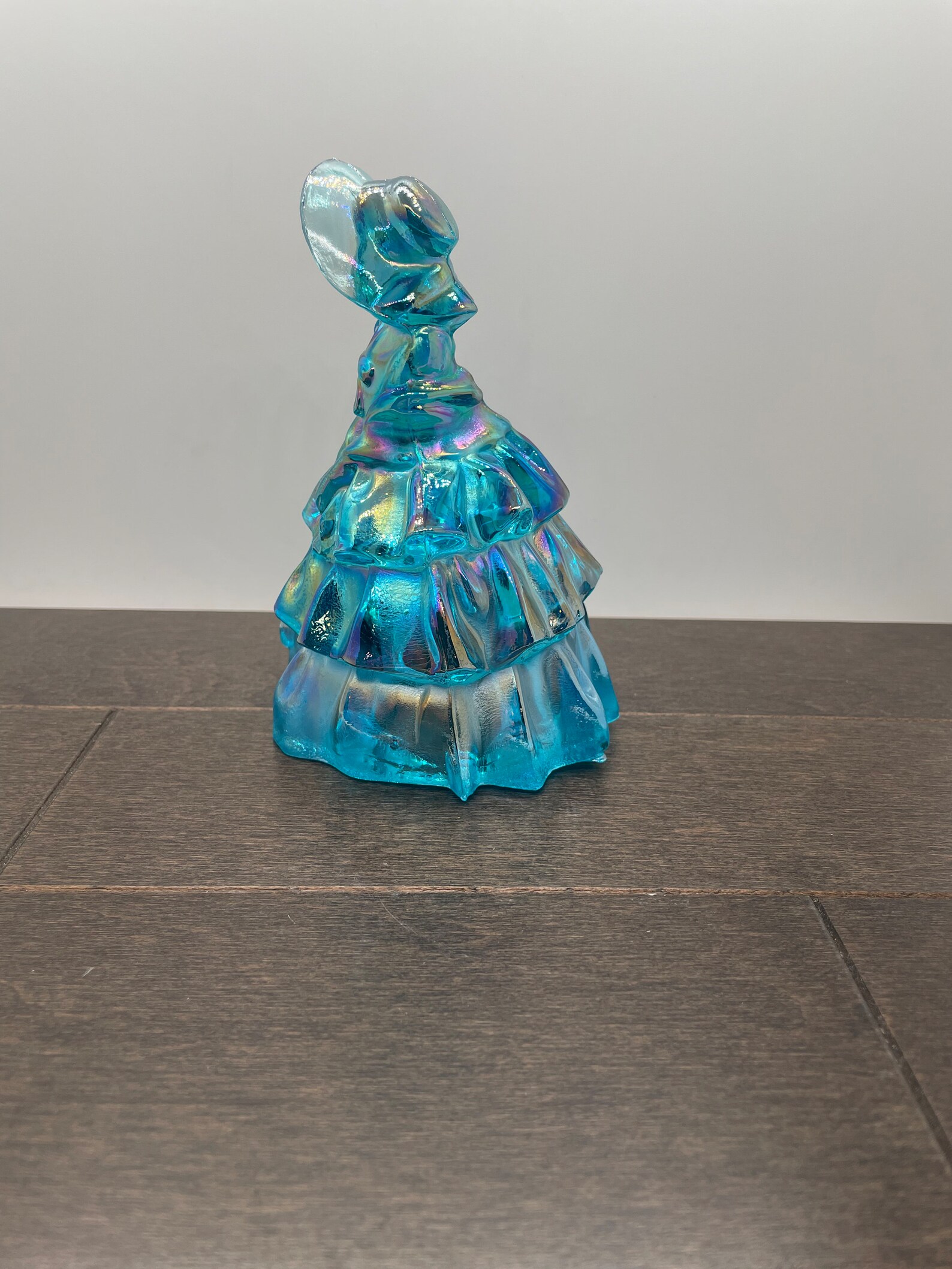 Vintage Wheaton Glass Co. Iridescent Blue Bo Peep Figurine - Uranium ...