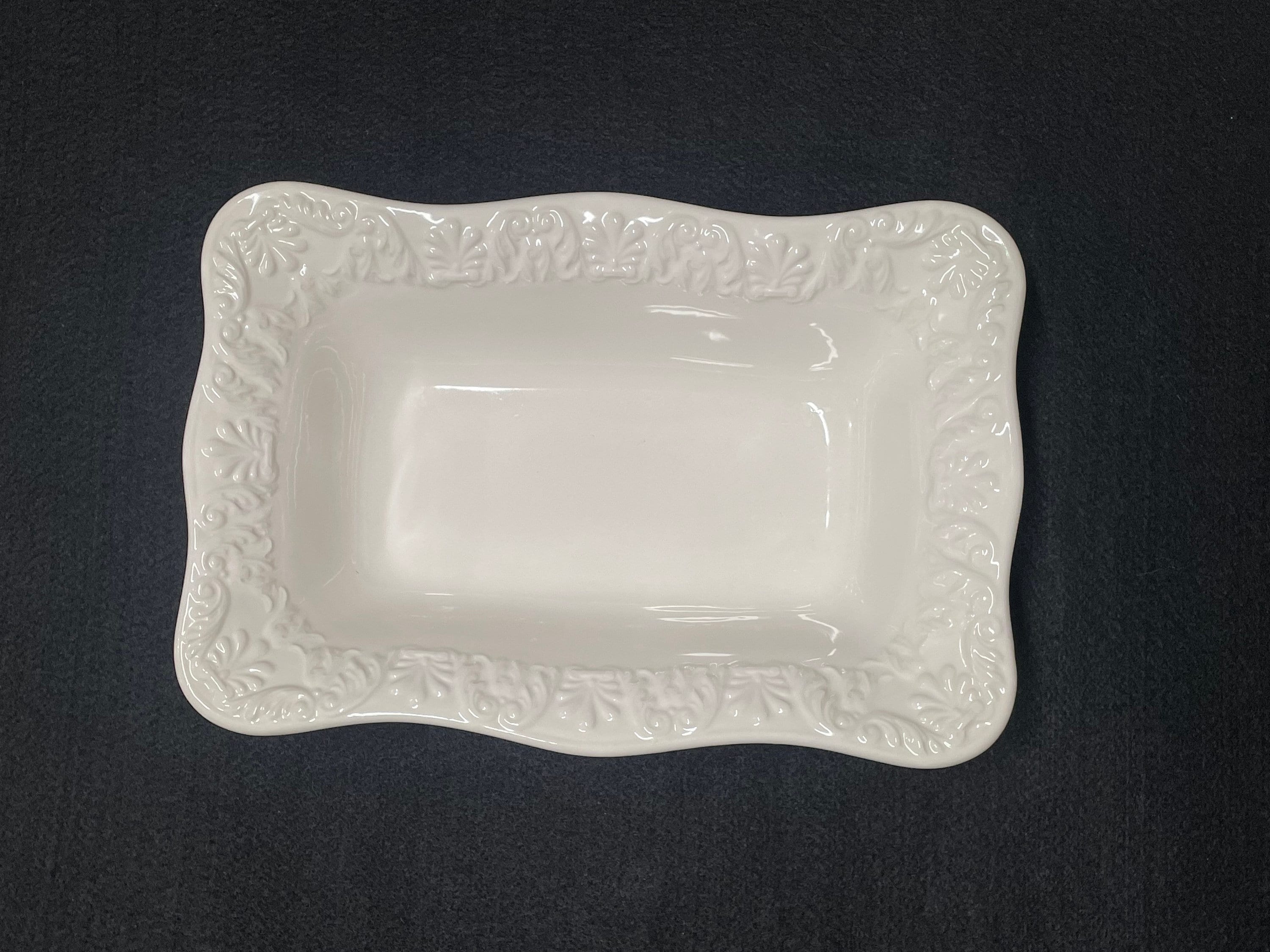 White Bizzirri Service Dish 12 Set of Two Made in - Etsy