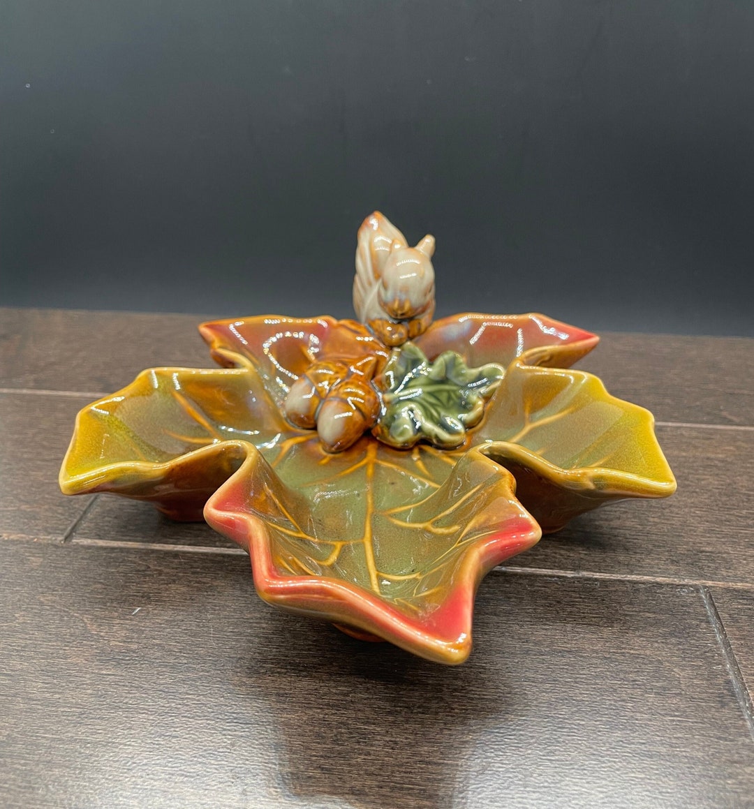 Vintage TII Collections Autumn Leaf Shaped Trinket / Nut / Candy Dish ...