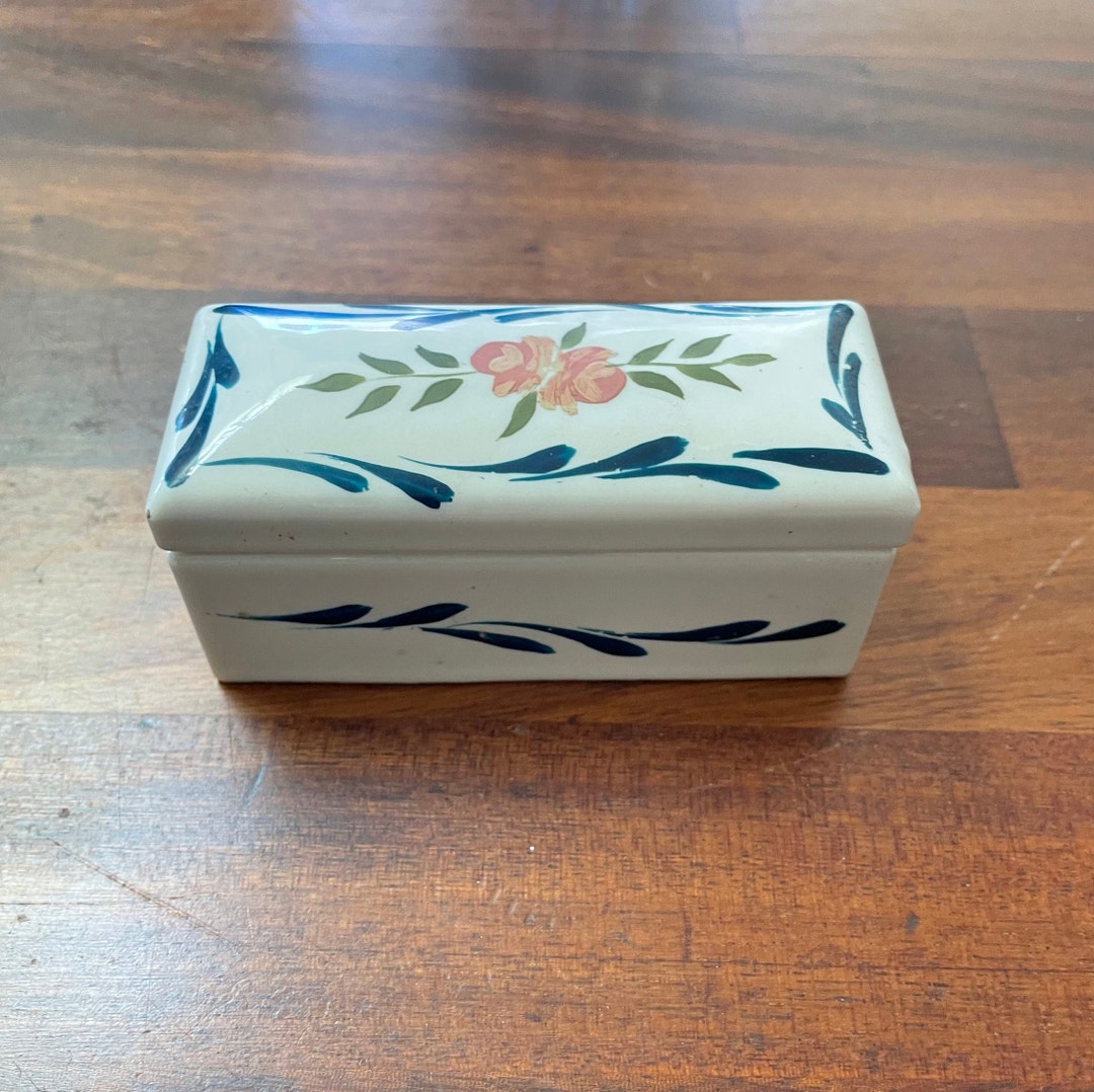 Elfinware Porcelain Postage Stamp, Trinket Box, Handpainted, German ...