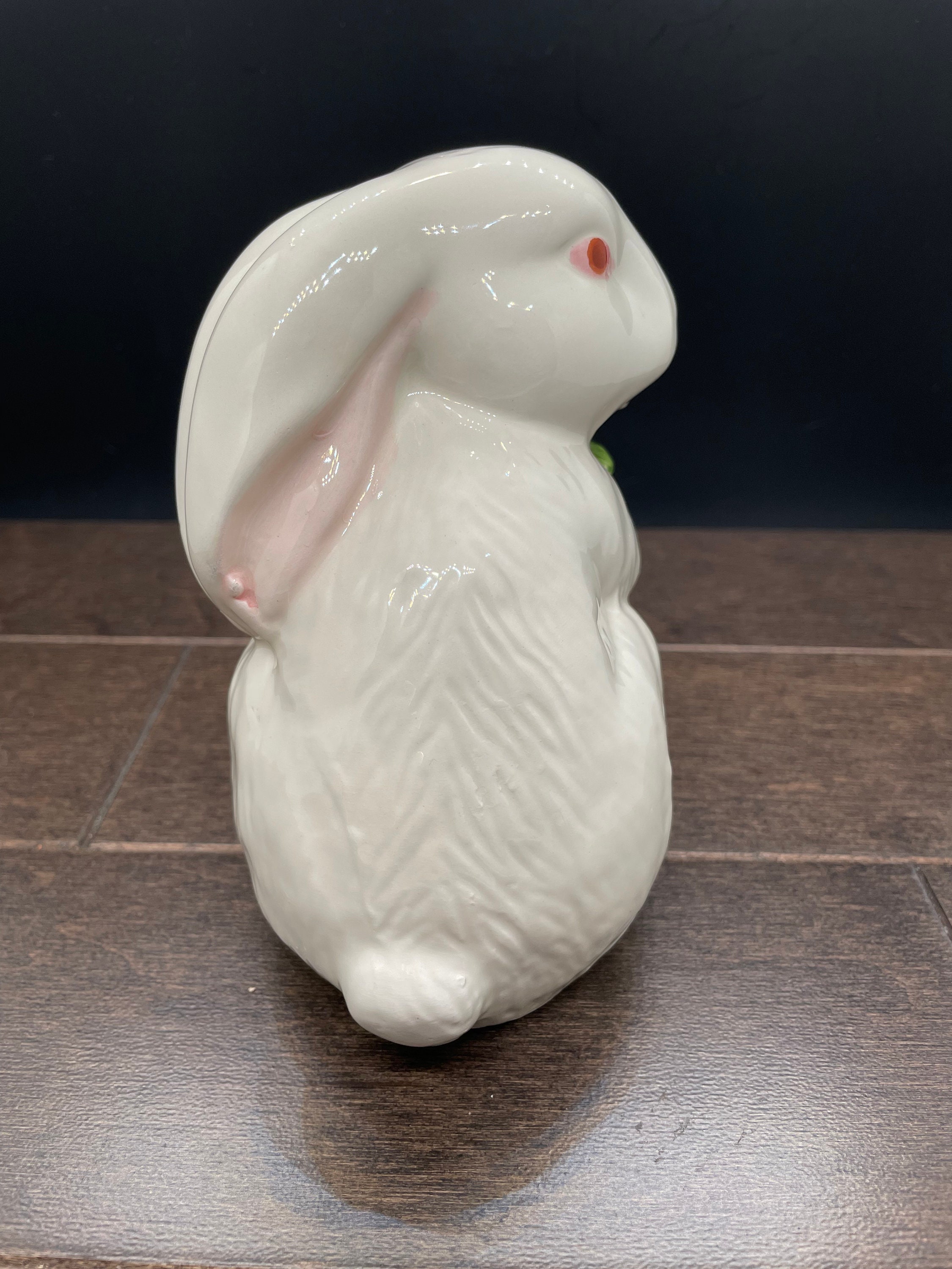 Vintage Ceramic Bunny With Flowers - Etsy