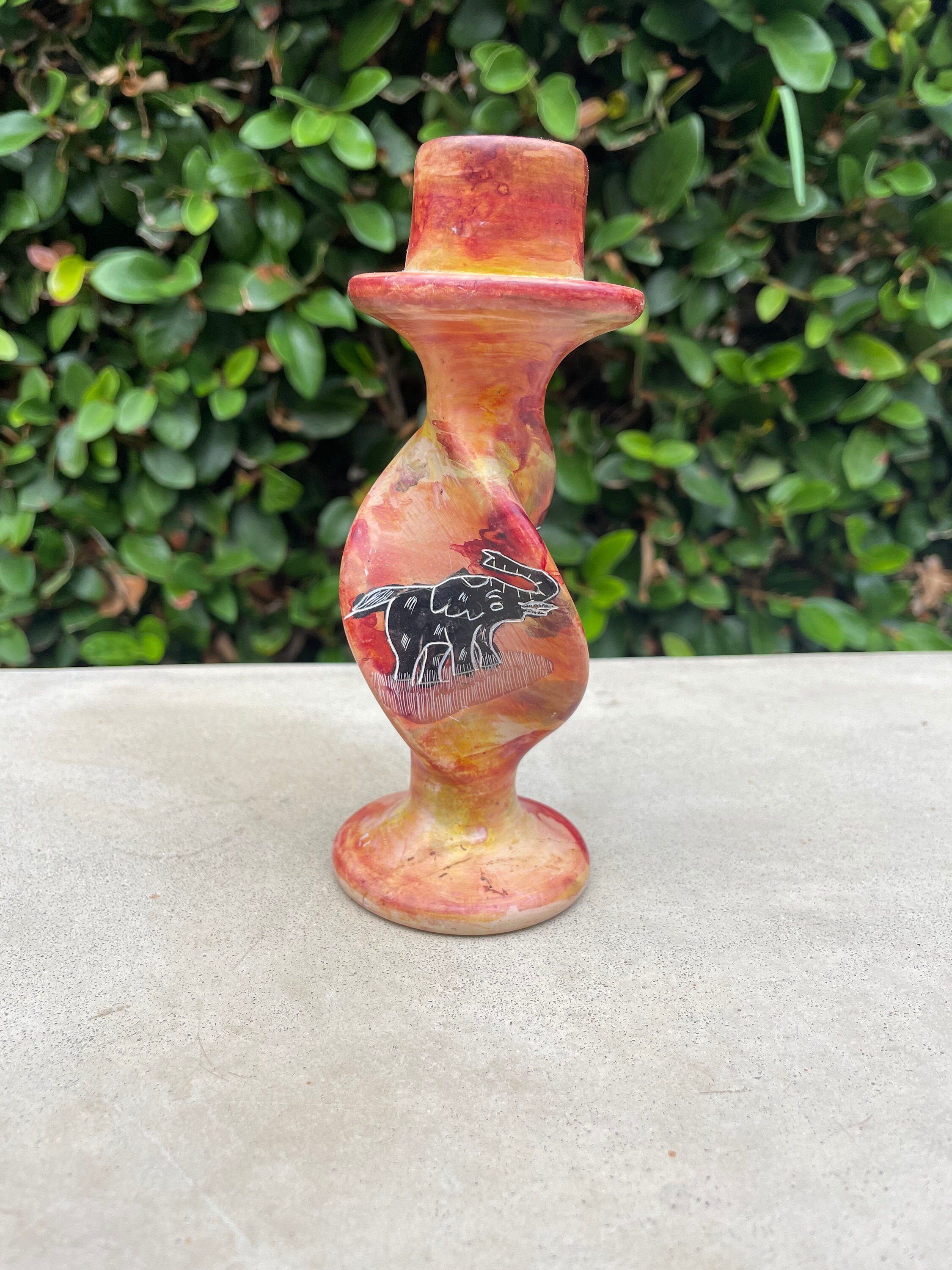 Hand Carved African Soapstone Twisted Candlestick Kenya - Etsy