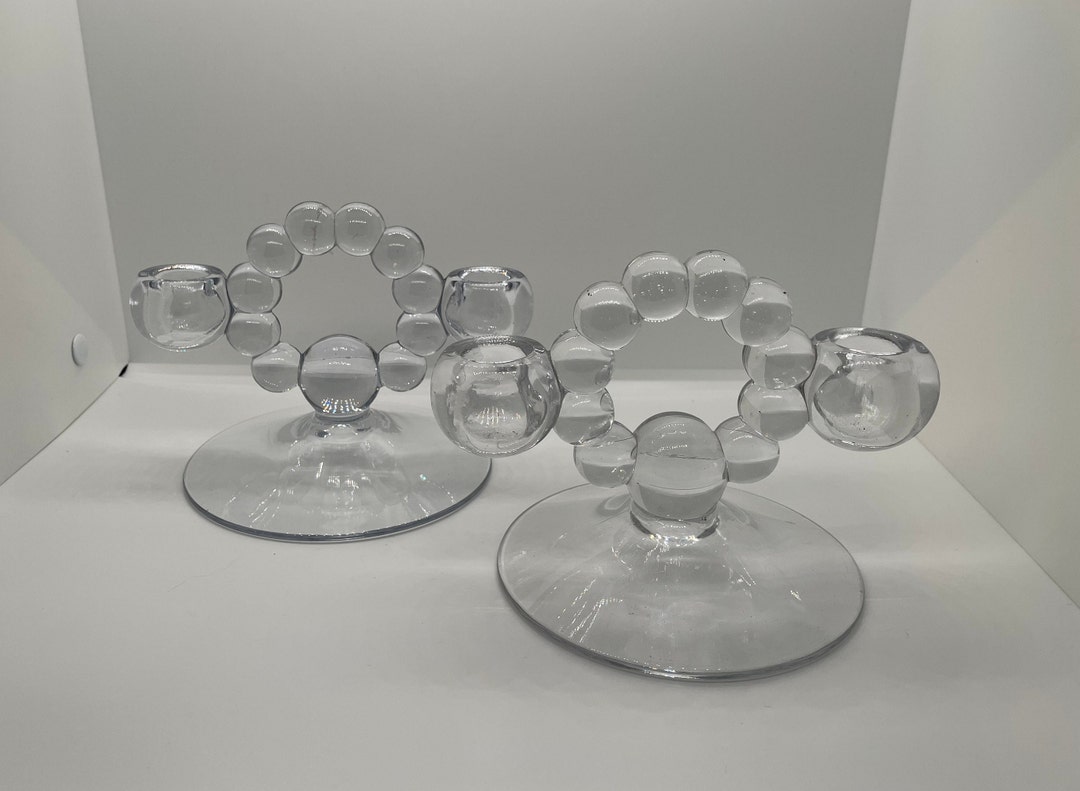 Vintage Art Deco Candlewick Pattern Candlesticks by Imperial, Pair of 2 ...