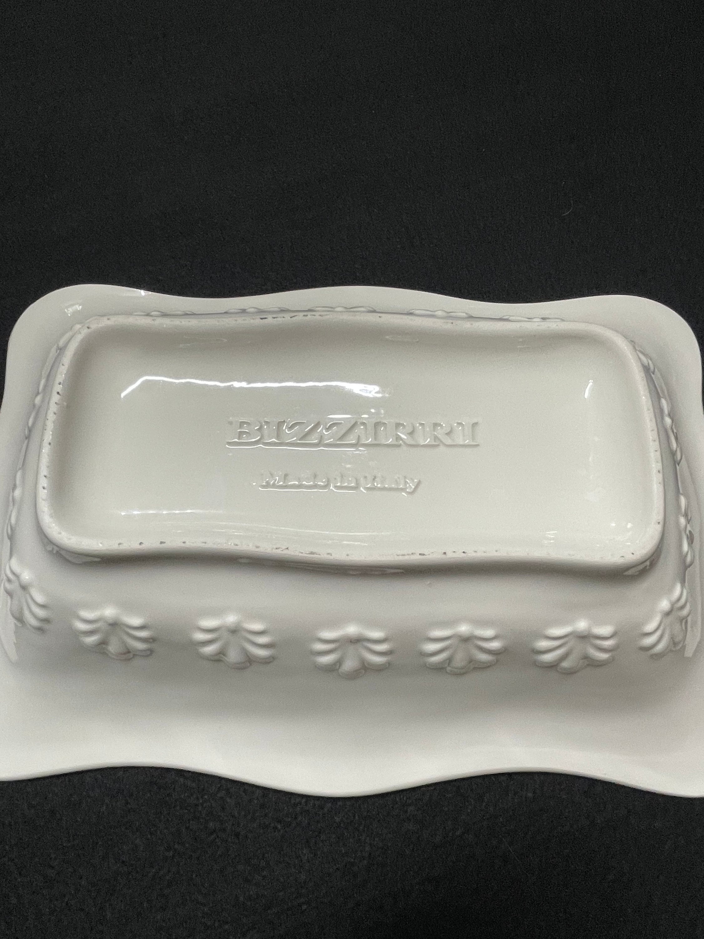White Bizzirri Service Dish 12 Set of Two Made in - Etsy