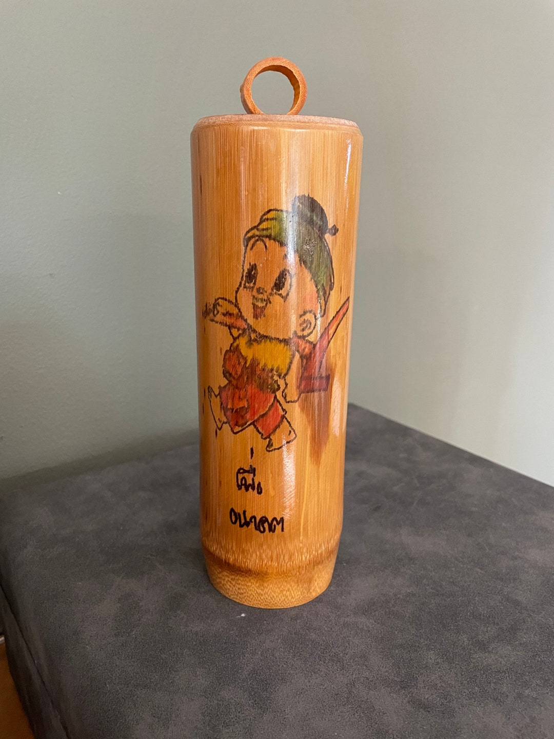 Vintage Bamboo Hand Painted Asian Themed Bank, 10” - Etsy