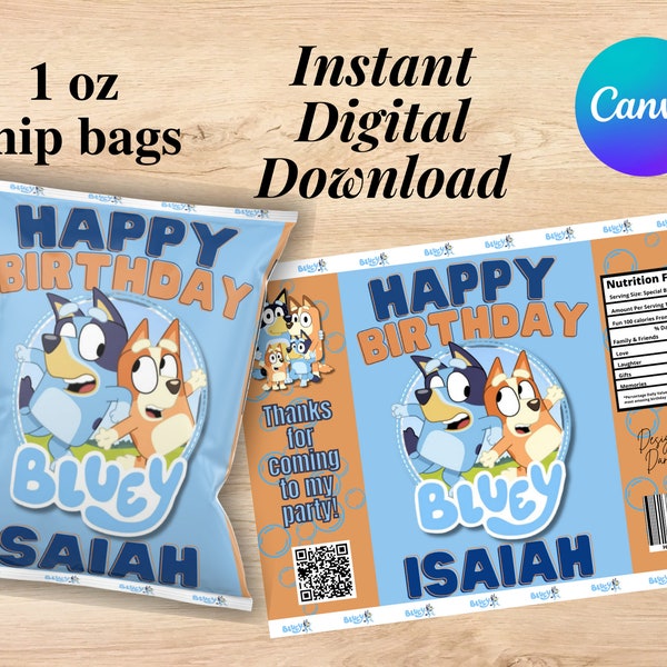Bluey Chip Bag Printables - Etsy