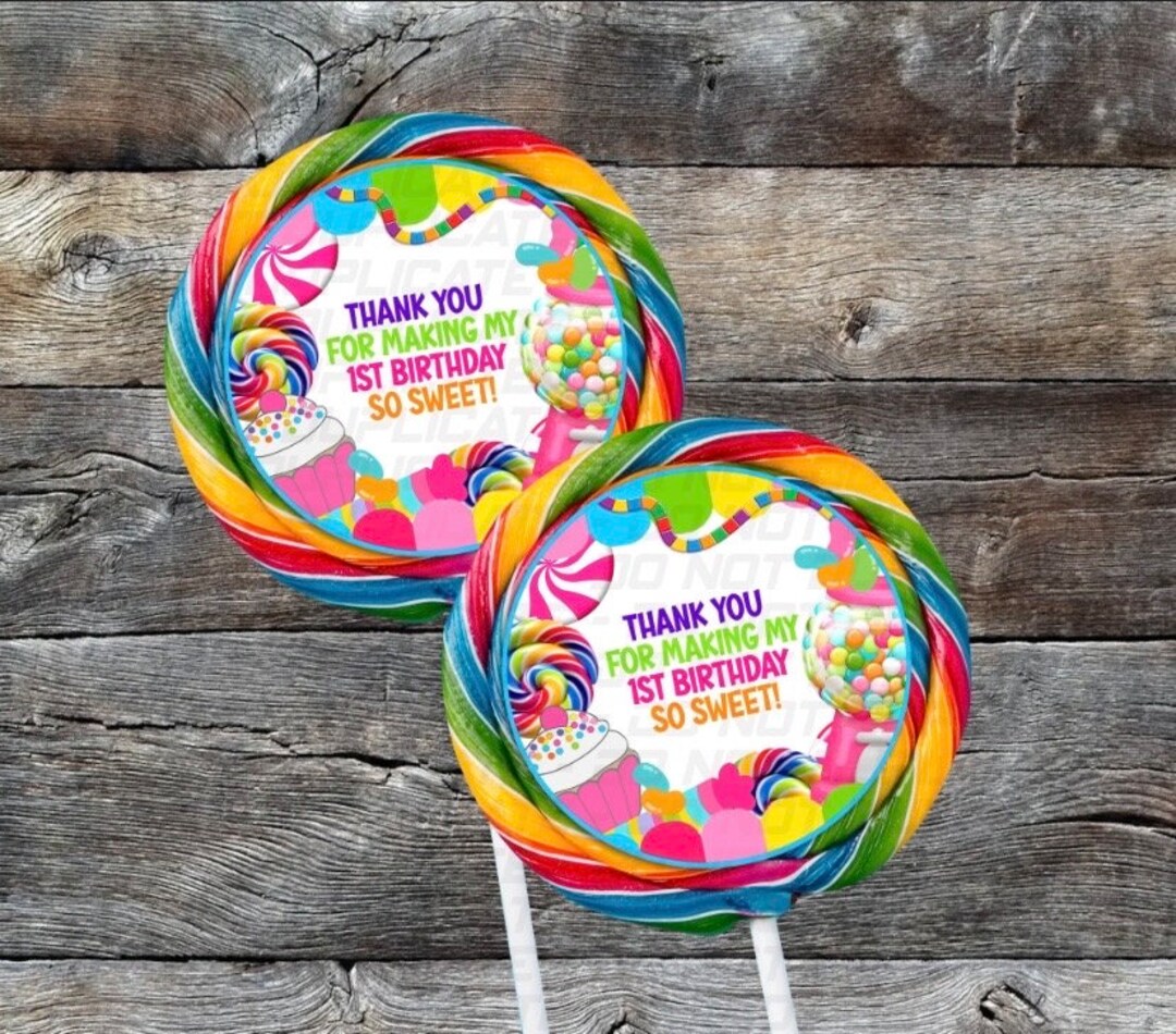 Custom Carnival Lollipop Stickers Large 3 Stickers - Etsy
