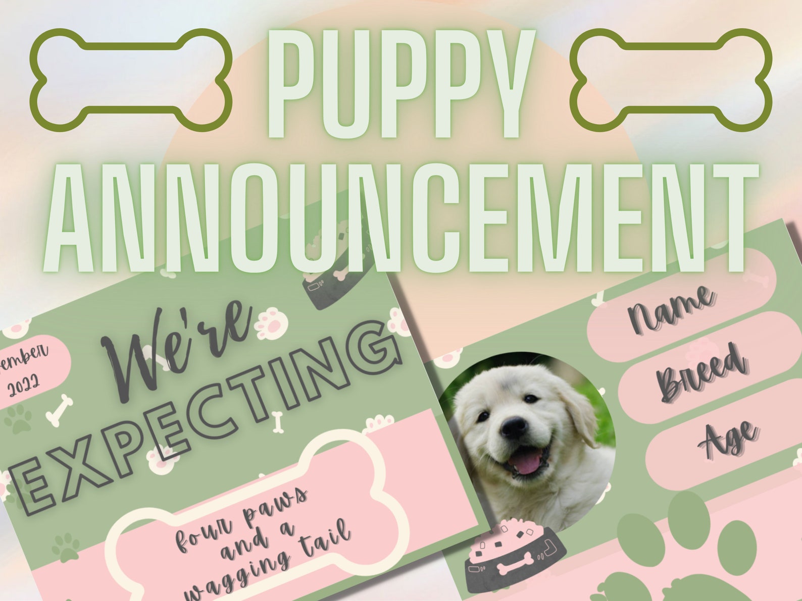 New Puppy Announcement | Welcome Puppy Announcement | Pet Announcement ...