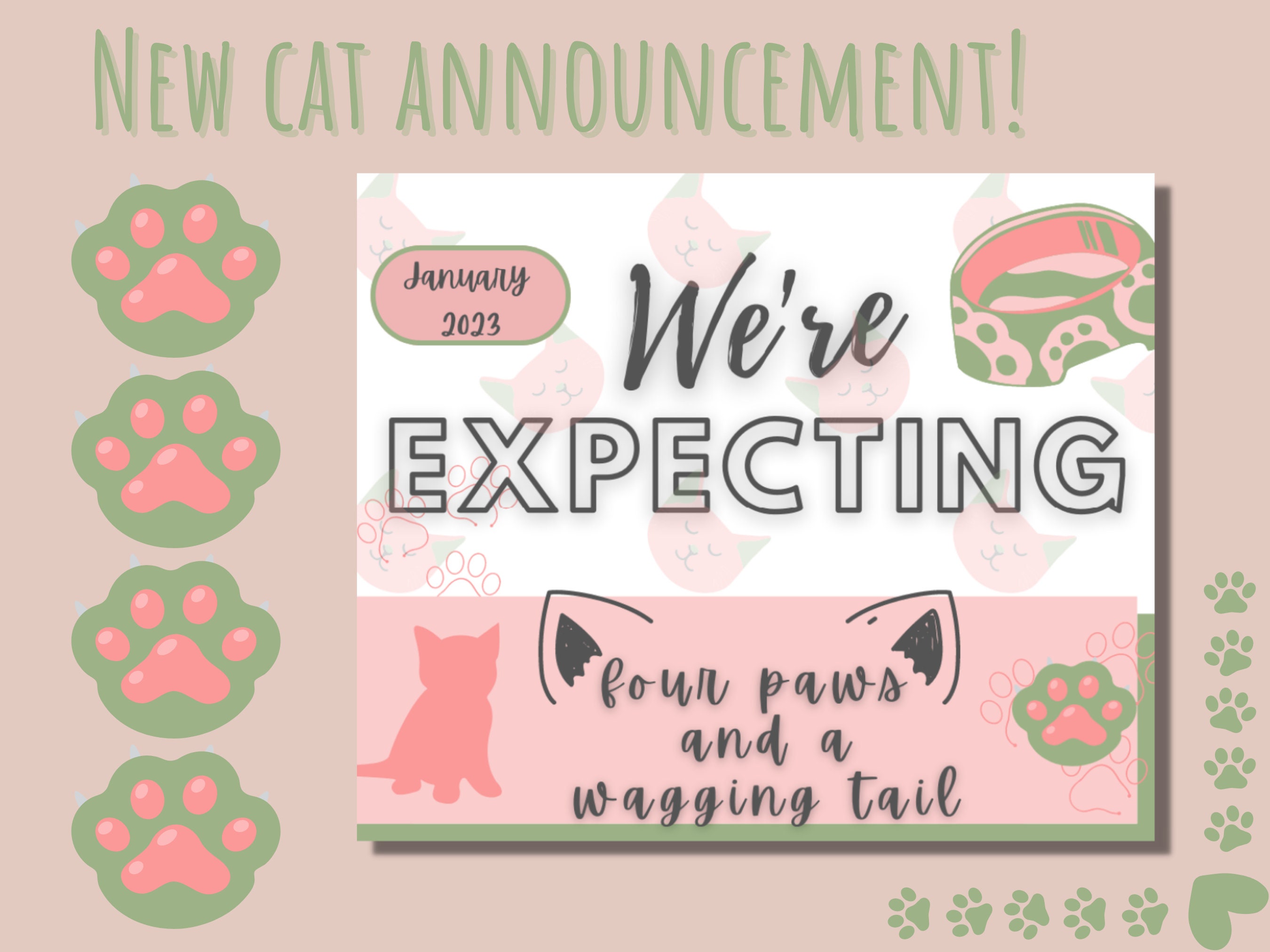Cat Announcement | New Kitten Announcement | New Family Cat ...