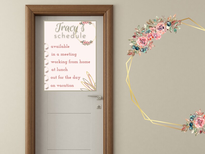 Door Sign for Office | Out of Office Door Sign | Workplace Schedule ...