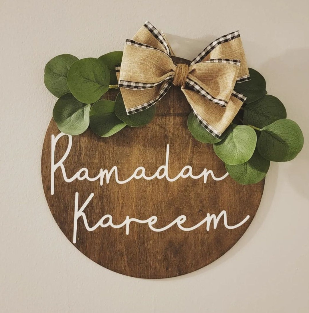 Ramadan Door Hanger, Islamic Wood Sign, Islamic Home Decor. - Etsy
