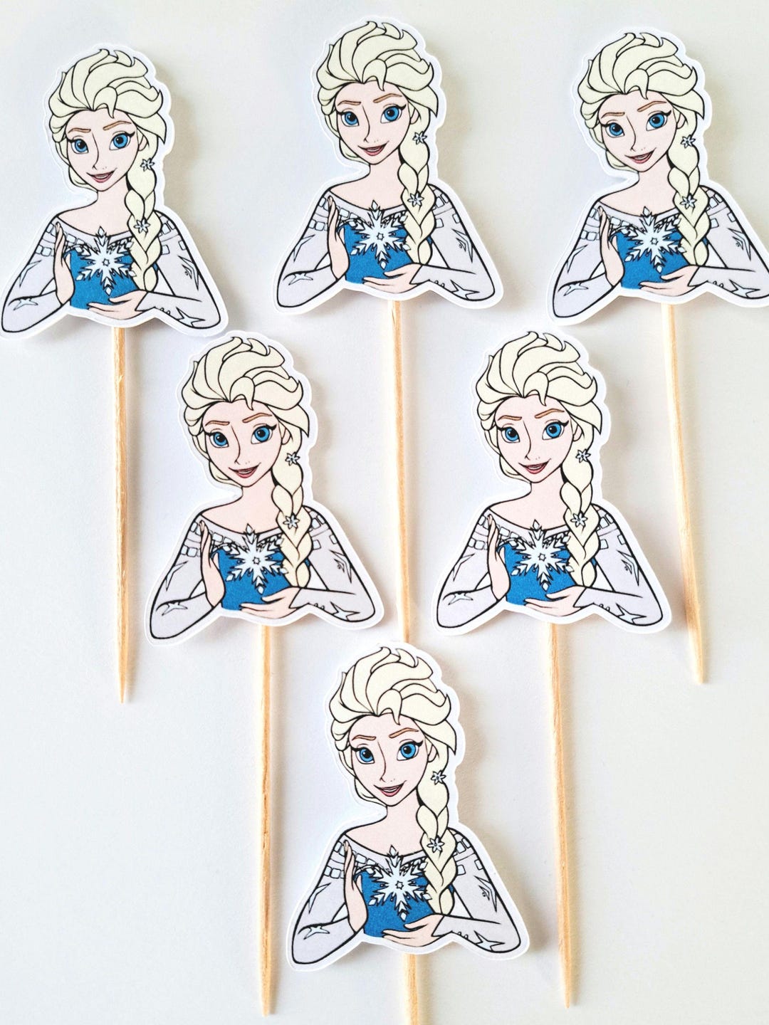 Frozen Elsa or Anna Cupcake Toppers X6 - Etsy