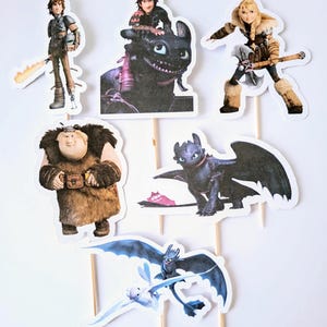 How to Train Your Dragon Cupcake Toppers X6 Various Designs - Etsy UK