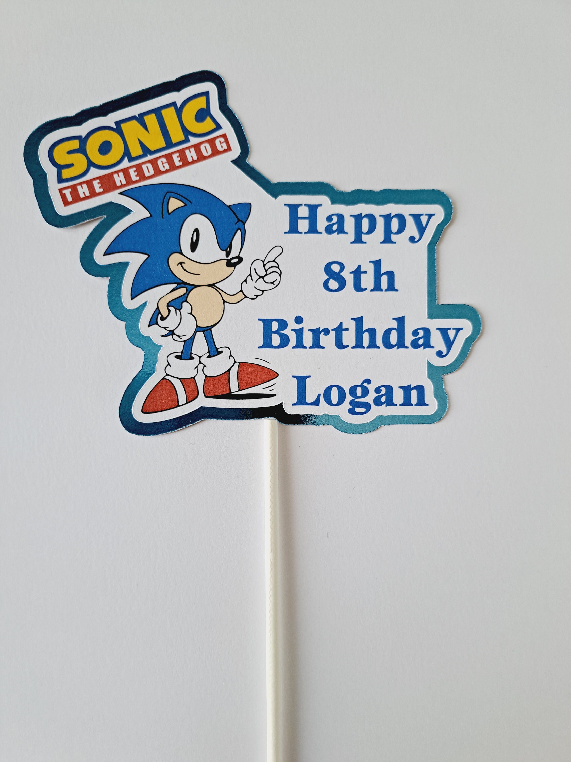 Sonic the Hedgehog Cake Topper Personalised X1 Any Name and - Etsy