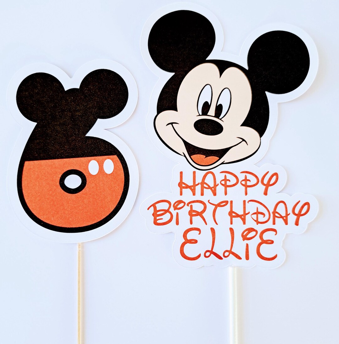 Mick Mouse Cake Topper, Any Age & Name - Etsy