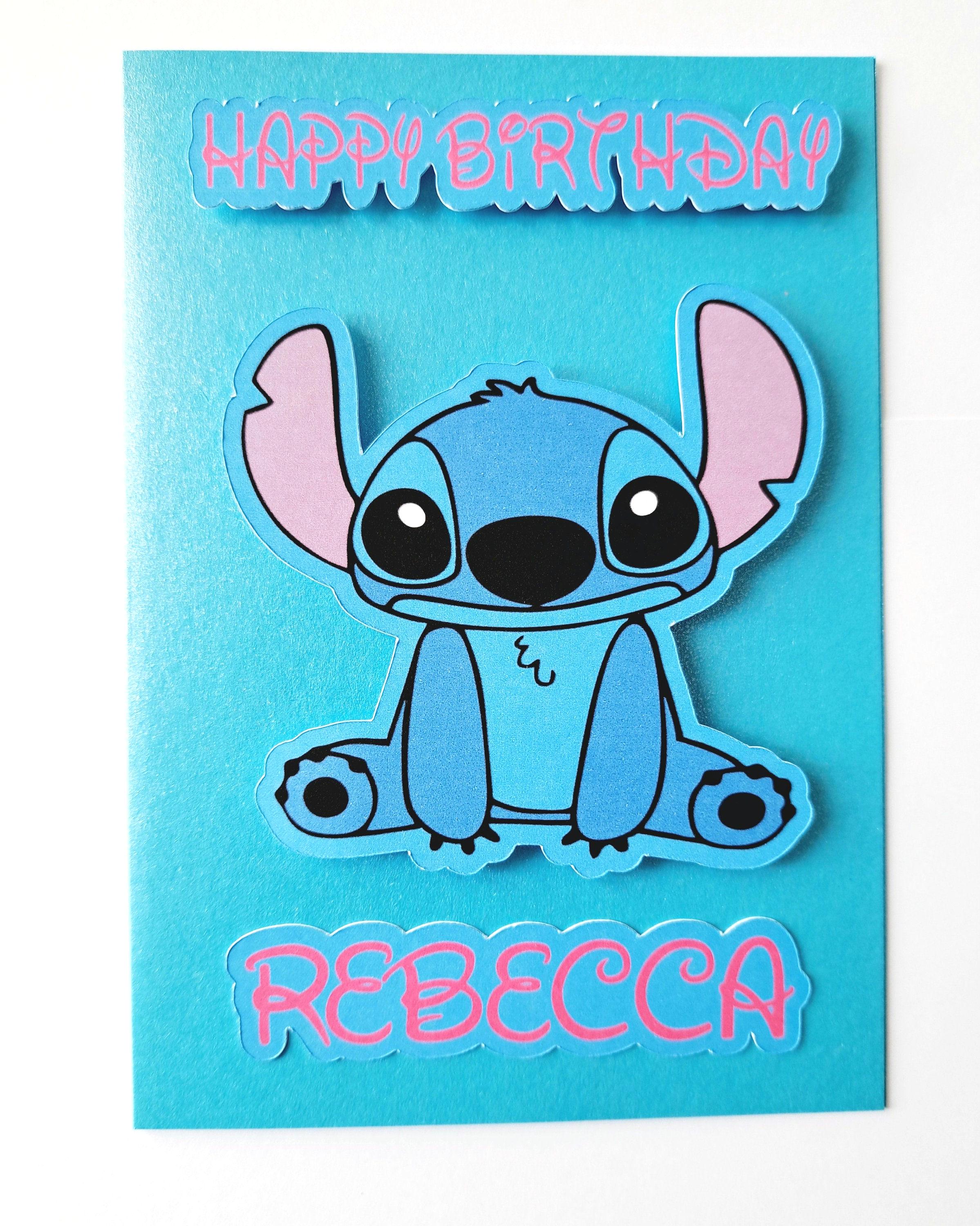 Lilo and Stitch Birthday Card ANY NAME PERSONALISED X1 - Etsy UK