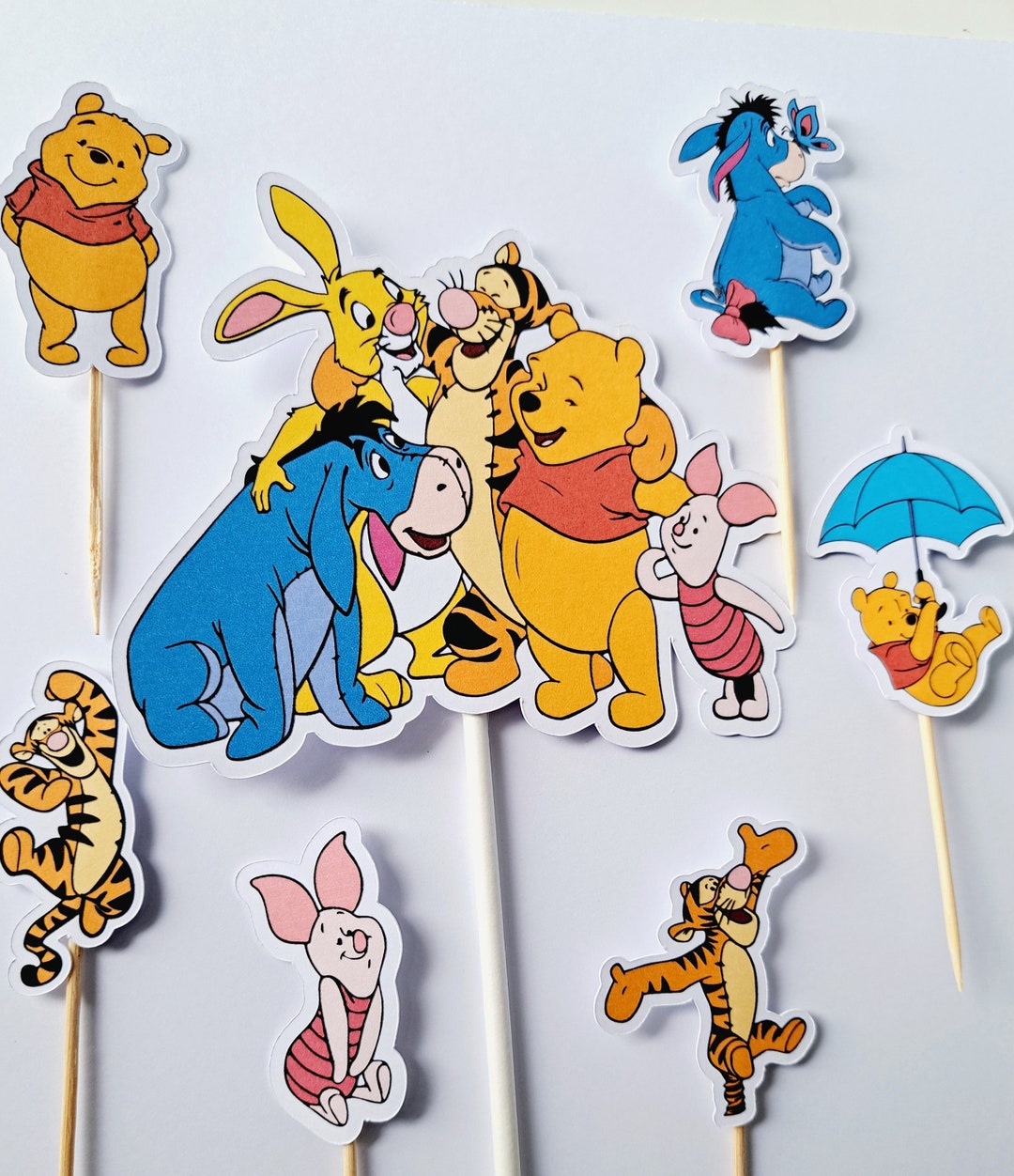 Winnie The Pooh Cake Topper Set Etsy Uk