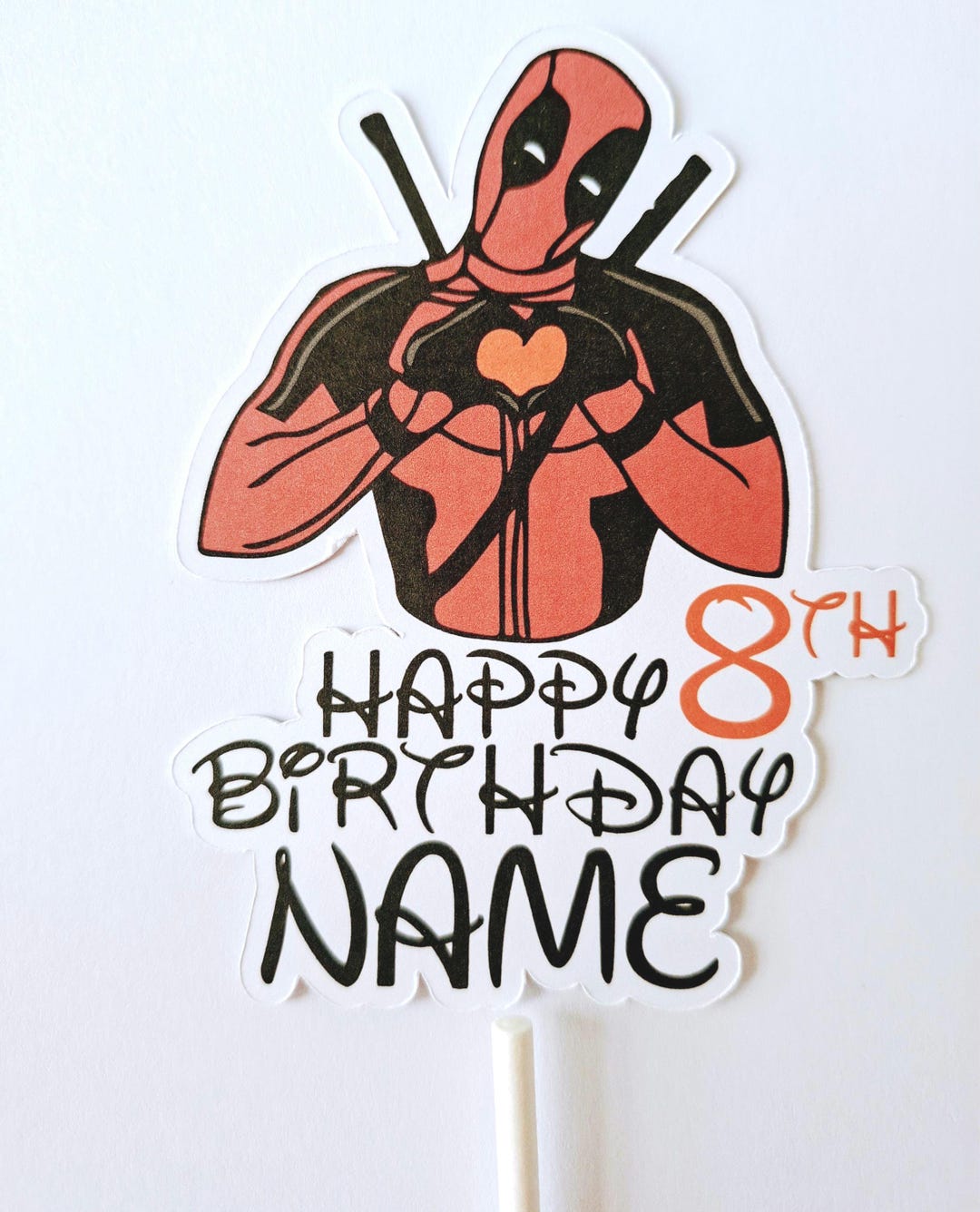 Deadpool Cake Topper Personalised X1 - Etsy