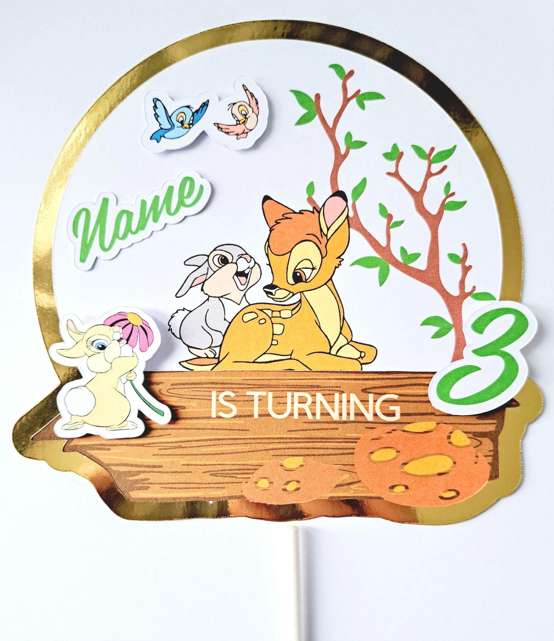 Bambi Cake Topper Personalised X1 Beautiful Design, Different Designs ...