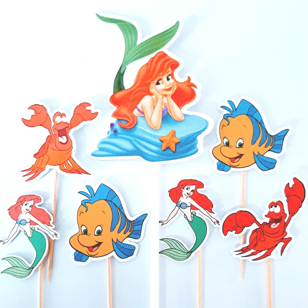 Ariel the Little Mermaid Cake Topper Set - Etsy
