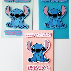 Lilo and Stitch Birthday Card ANY NAME 3d PERSONALISED X1 - Etsy UK